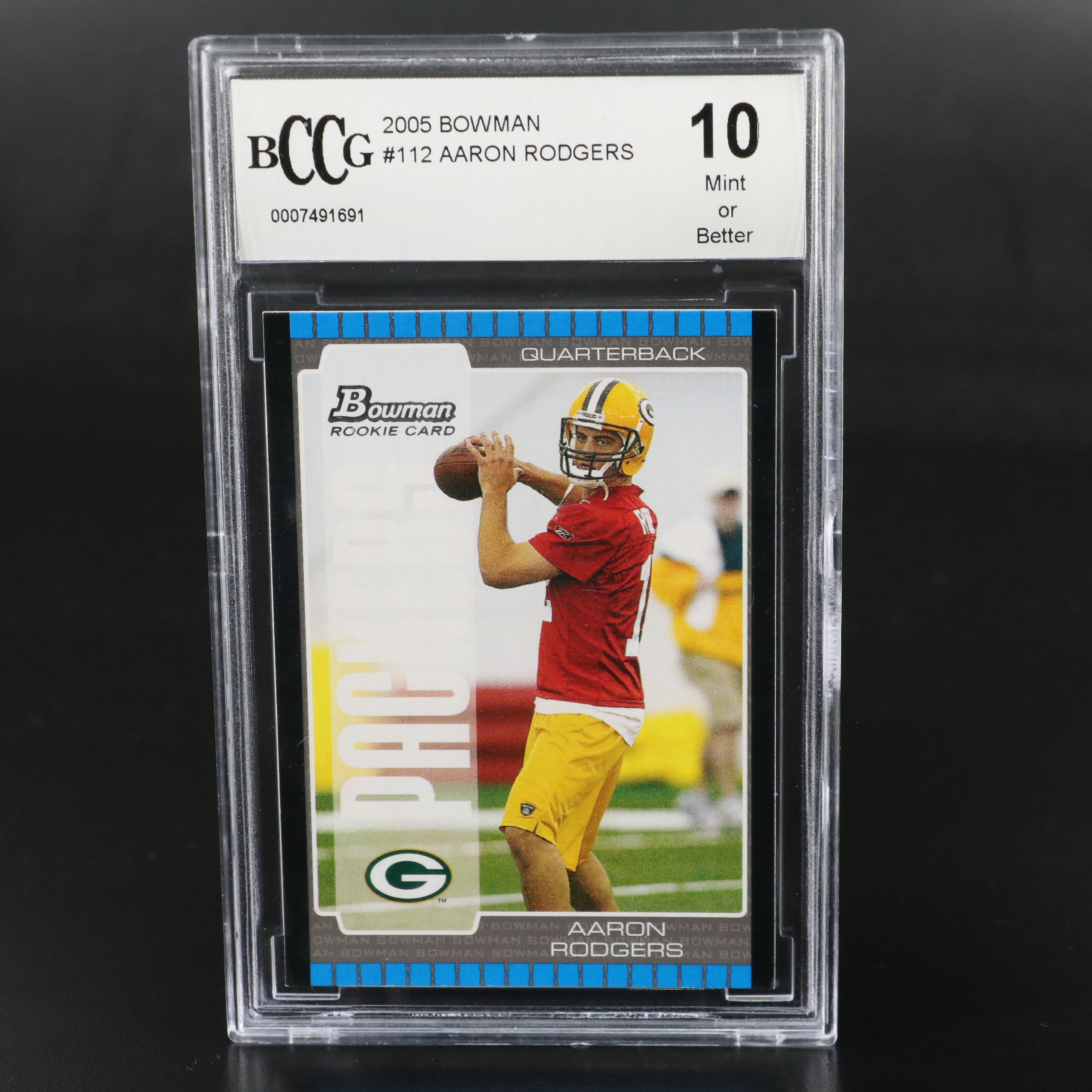 2005 Bowman Aaron Rodgers Green Bay Packers Rookie Card Graded BCCG 10 ...
