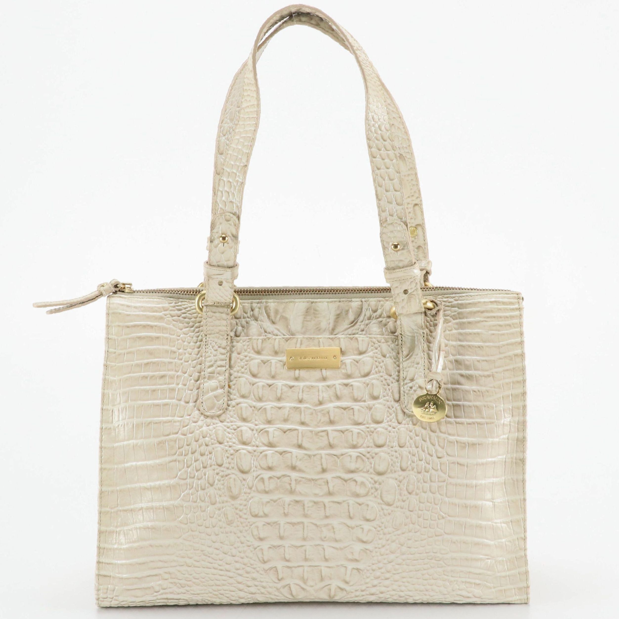 Brahmin "Anywhere" Tote Bag in Birch Melbourne Crocodile Leather, With ...