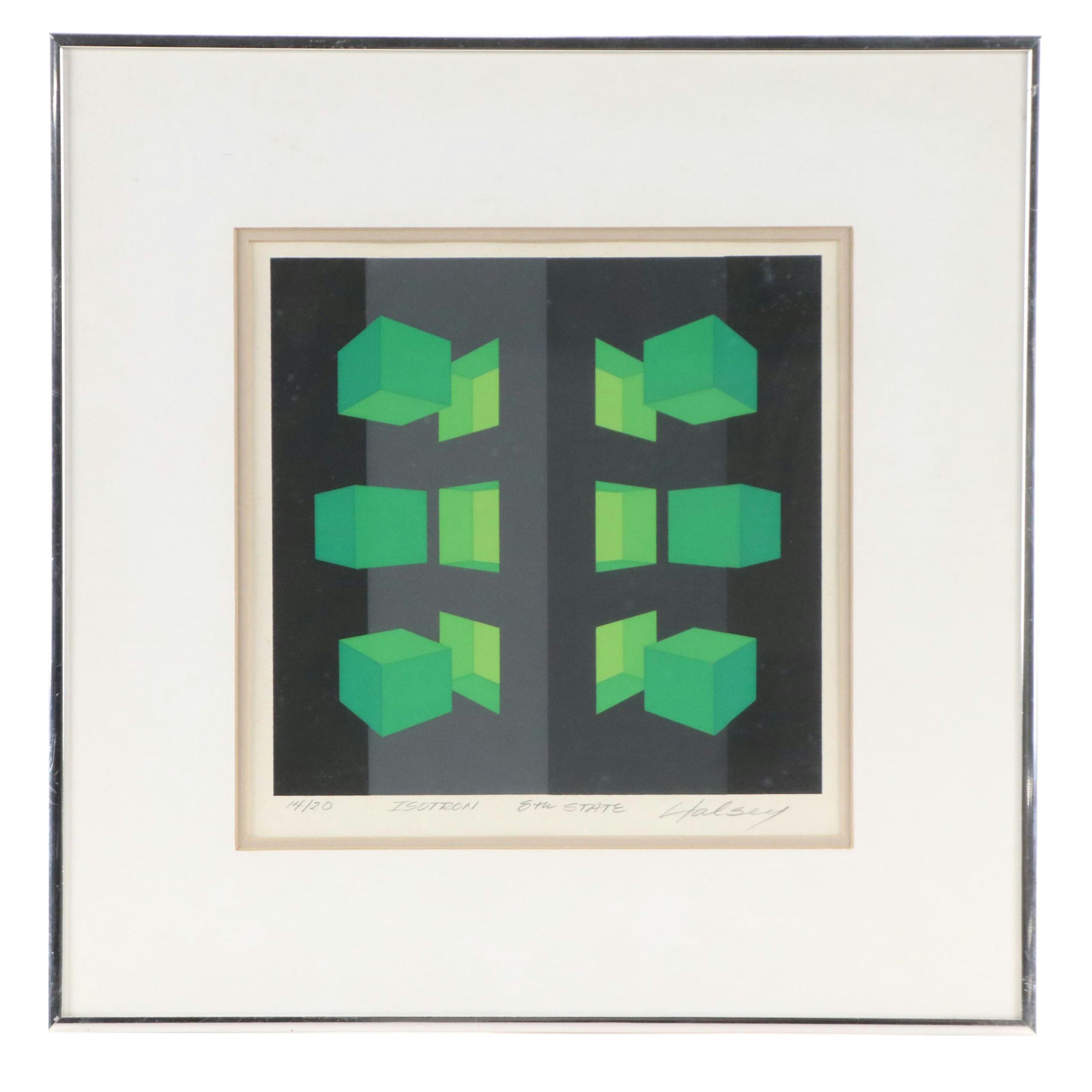 Brian Halsey Op Art Serigraph "Isotron - 8th State," 1970s | Barnebys