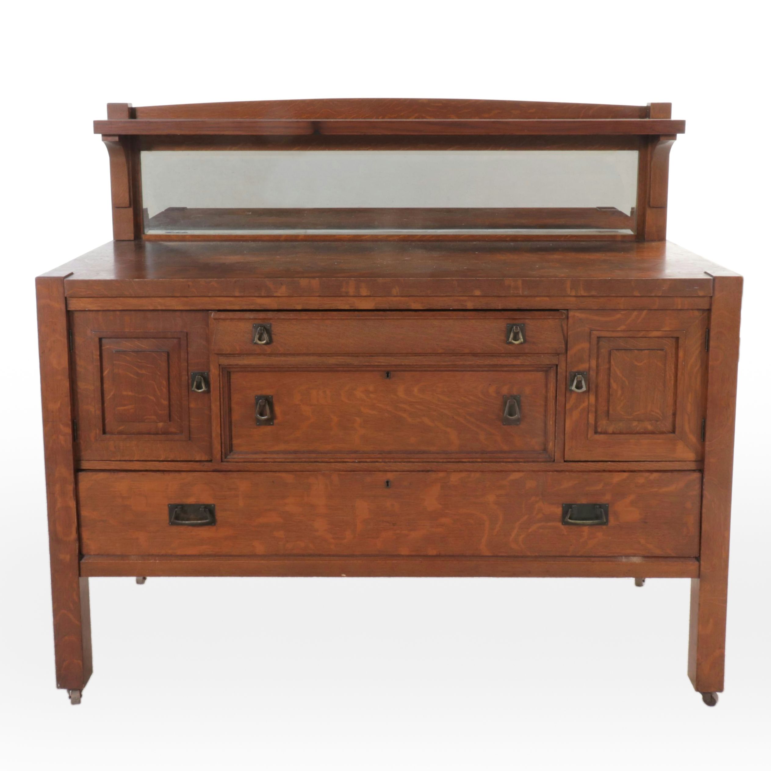 Jake Tennenbaum Mission Style Oak Buffet, Early 20th Century | Barnebys