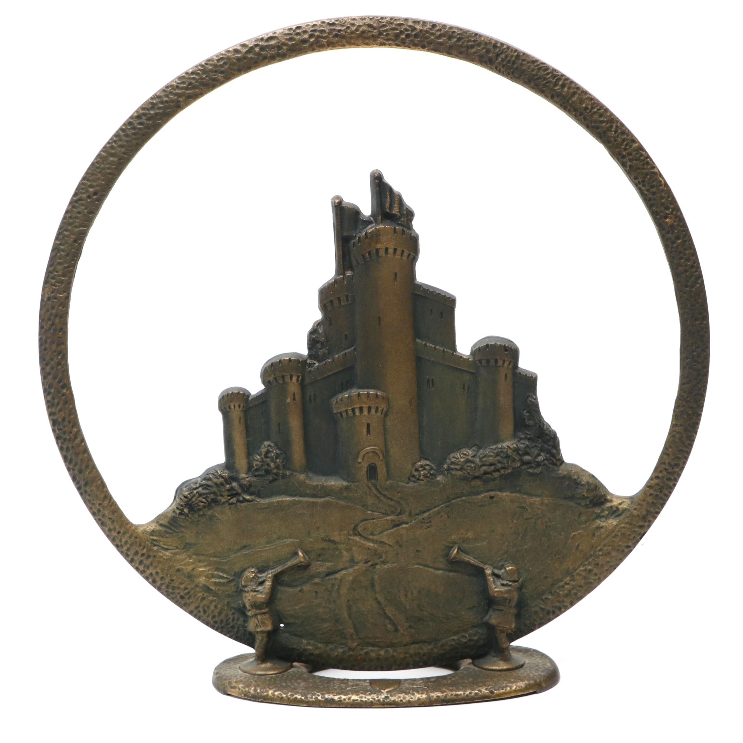 Art Deco Style Cast Iron Castle Radio Cone Speaker Covers, 1920s | Barnebys