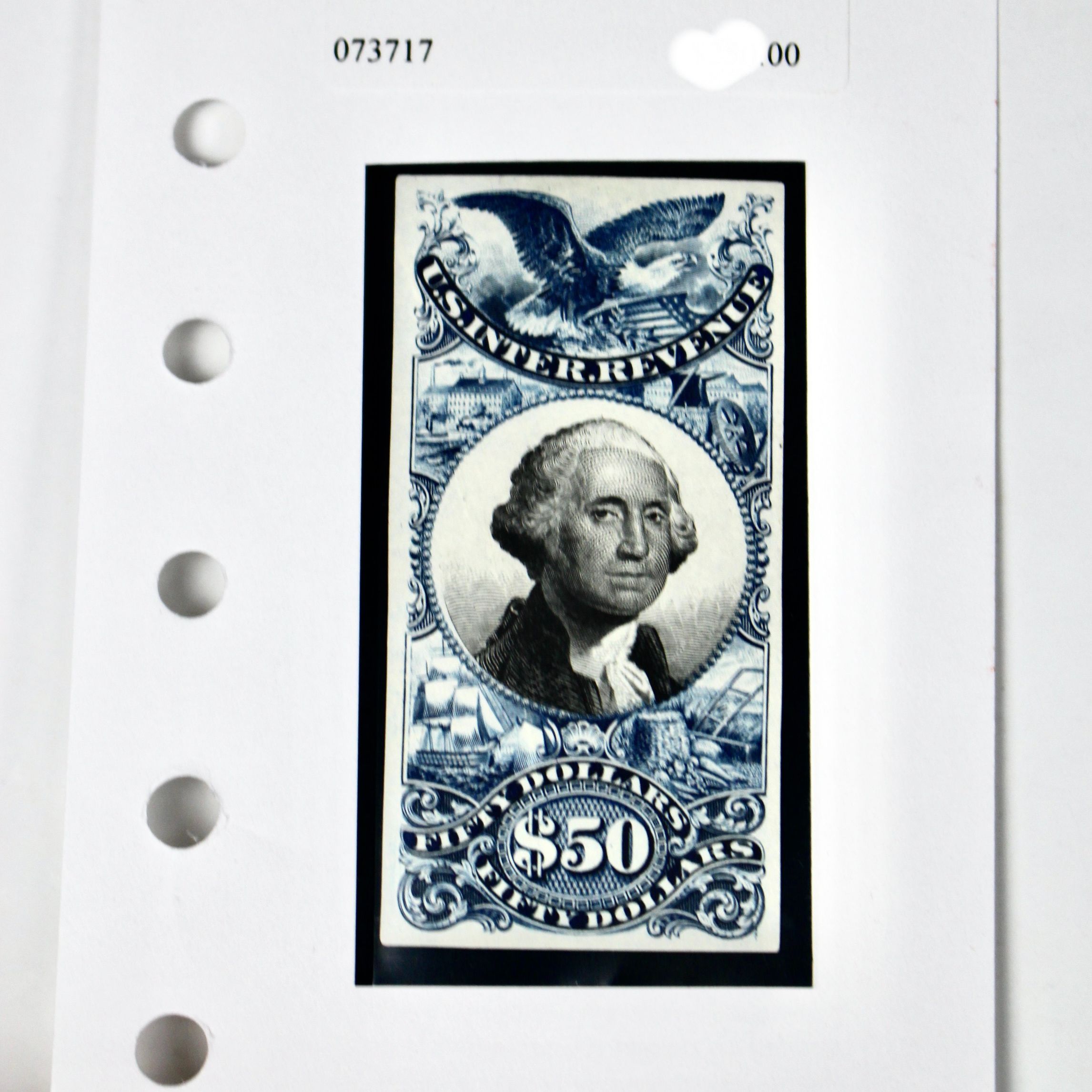 $50 U.S. Internal Revenue Stamp, Scott R131, P3, Eric Jackson ...