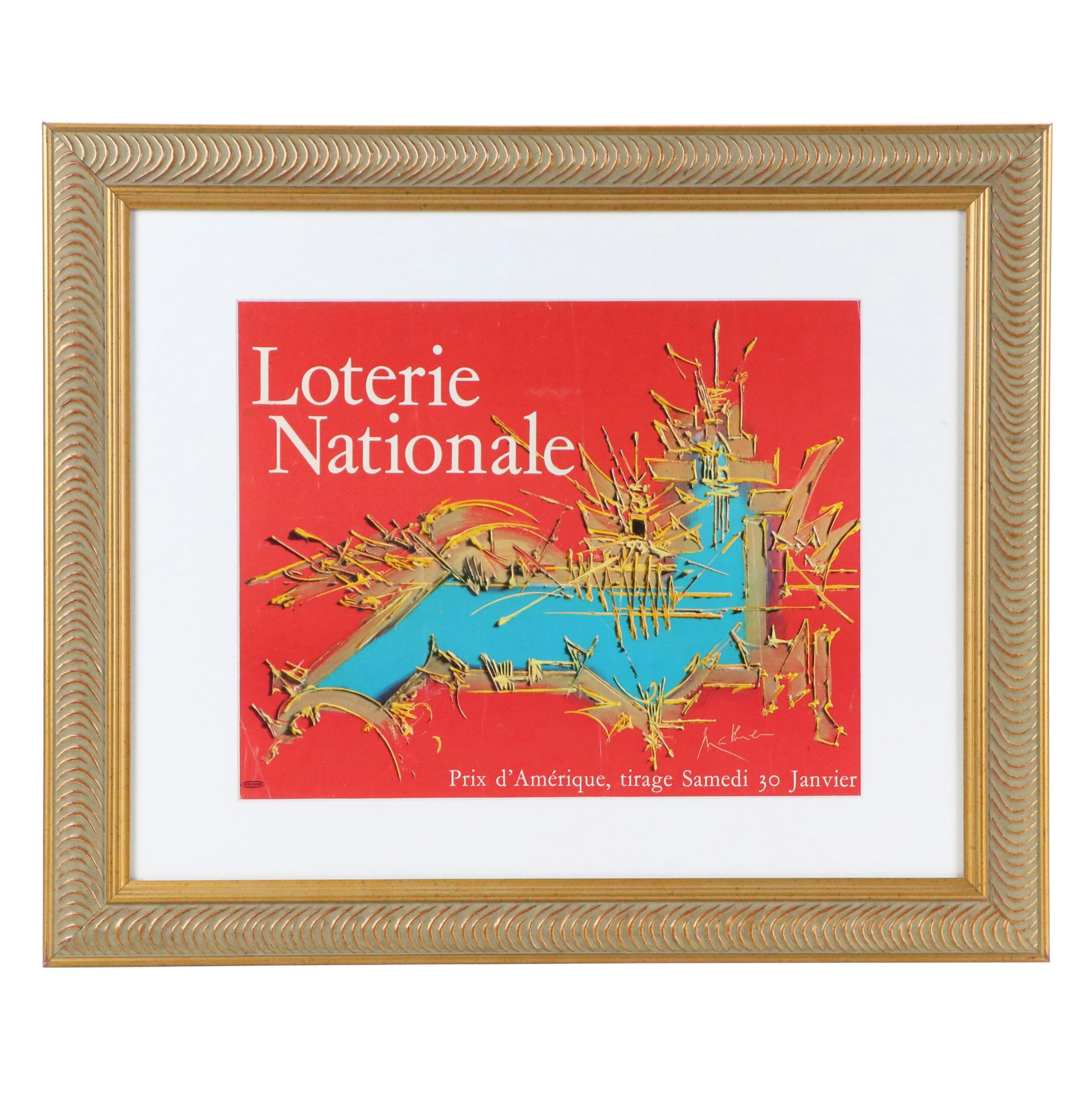 After Georges Mathieu Poster for Loterie Nationale Prix d'Amérique | Barnebys