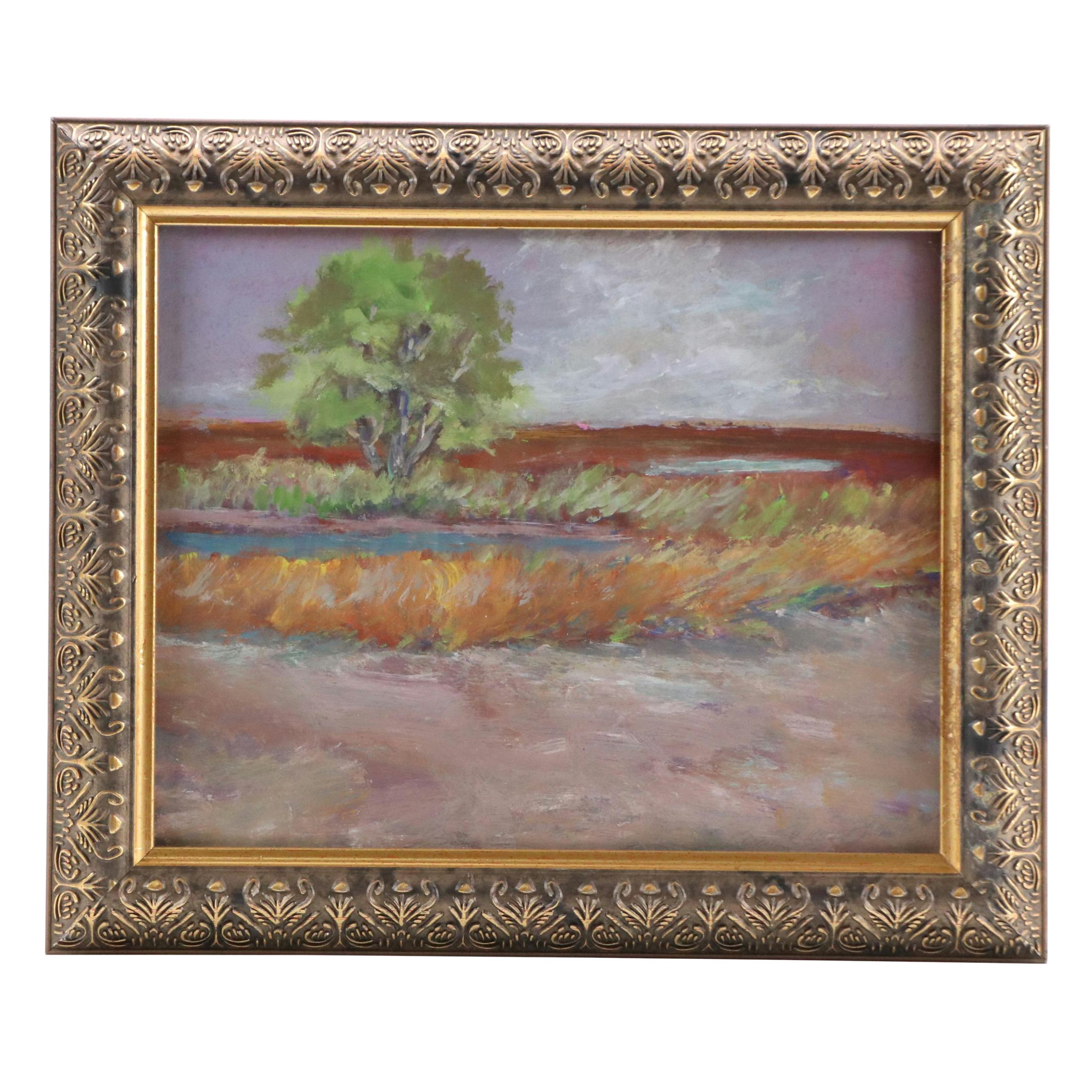 Robert Riddle Baker Landscape Acrylic Painting "Old Farm," 2025 | Barnebys