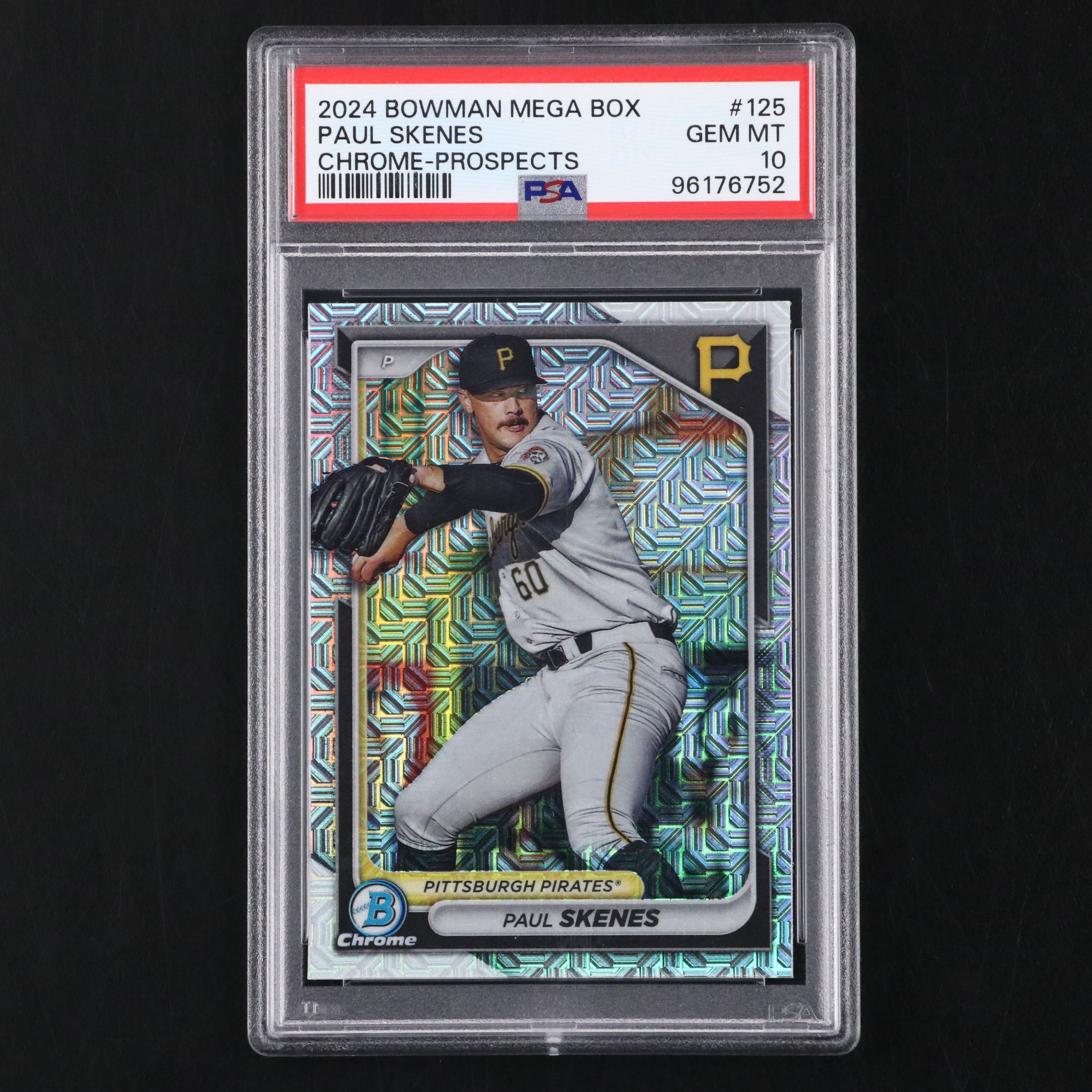 2024 Bowman Chrome Paul Skenes Mega Box Refractor Prospect Card Graded ...