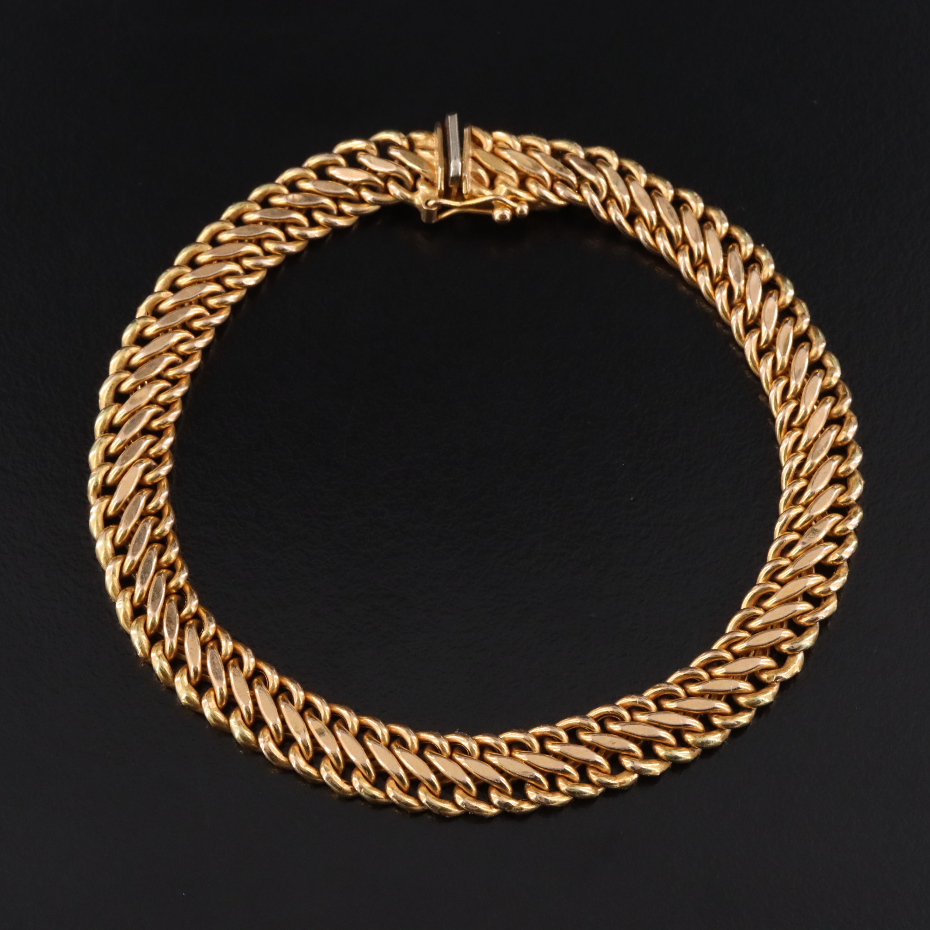 14K Double Curb Chain Bracelet | Barnebys