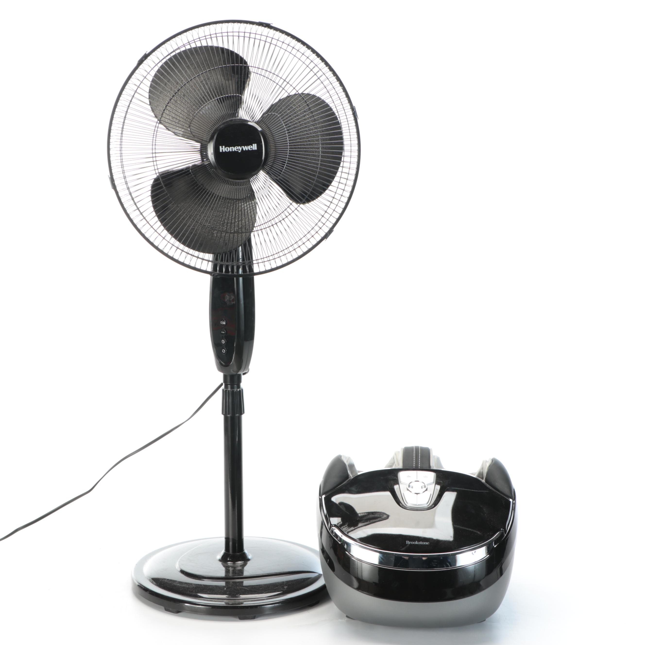 Honeywell Standing Floor Fan and Brookstone Foot Massager | Barnebys