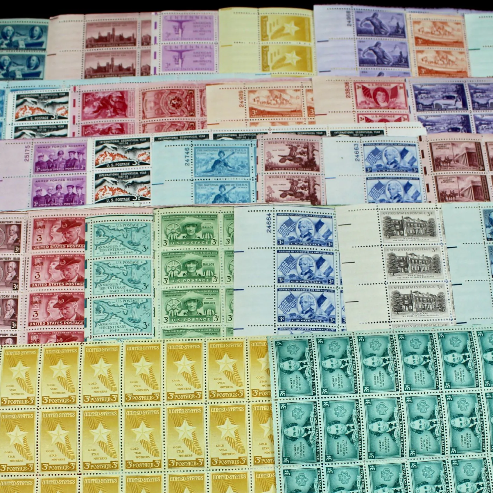 105 Early U.S. Postage Stamp Sheets, 1940s to 1960s | Barnebys