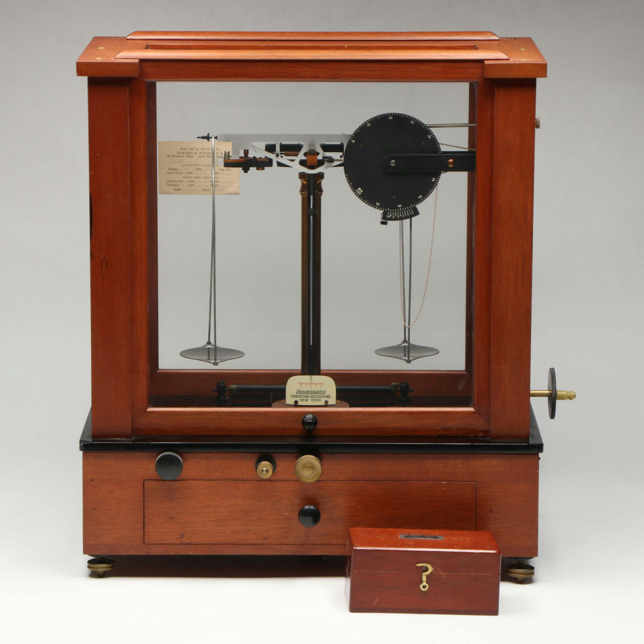 Christian Becker Analytic Scale with Weights, Early 20th Century | Barnebys