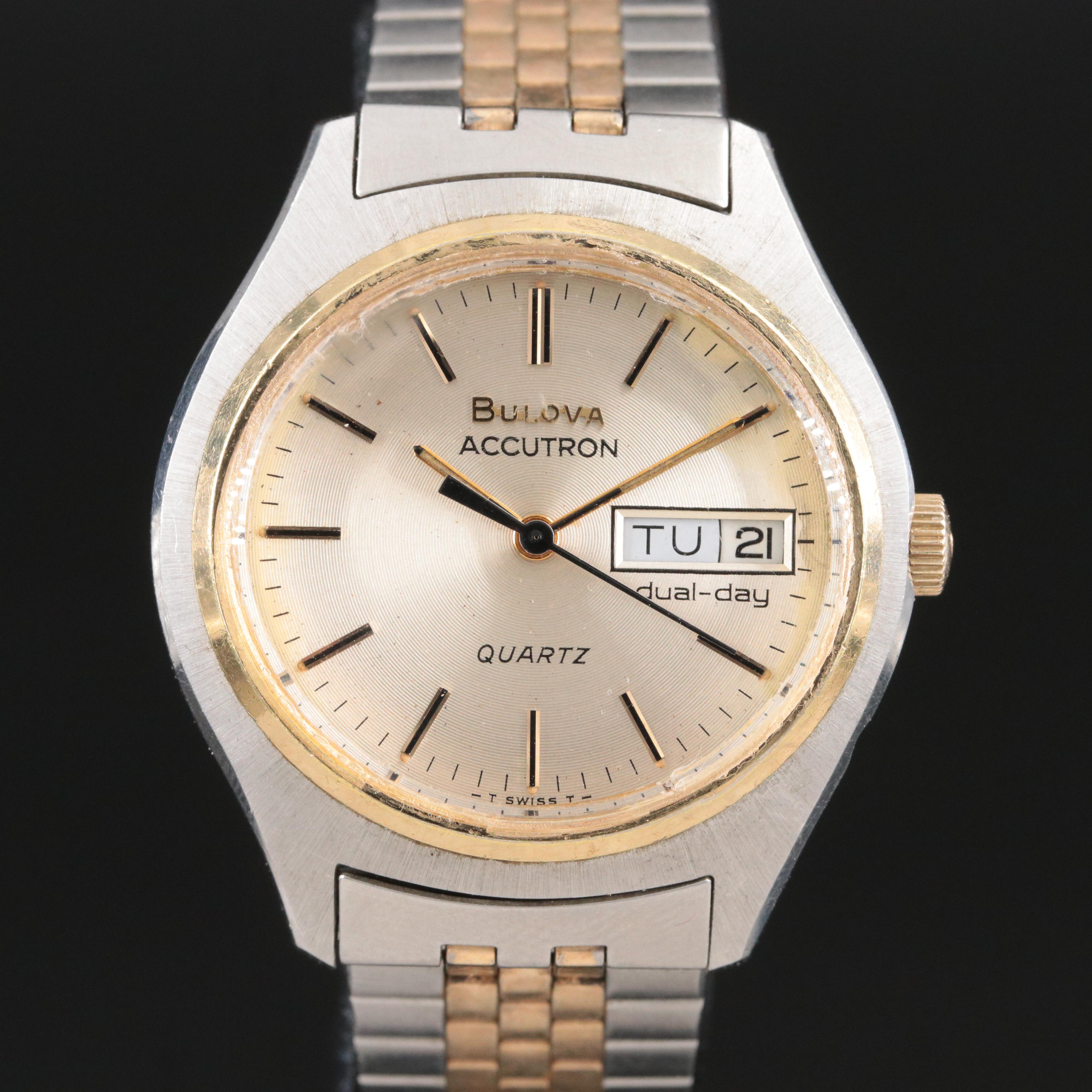 1977 Bulova Accutron Quartz Dual - Day Watch | Barnebys