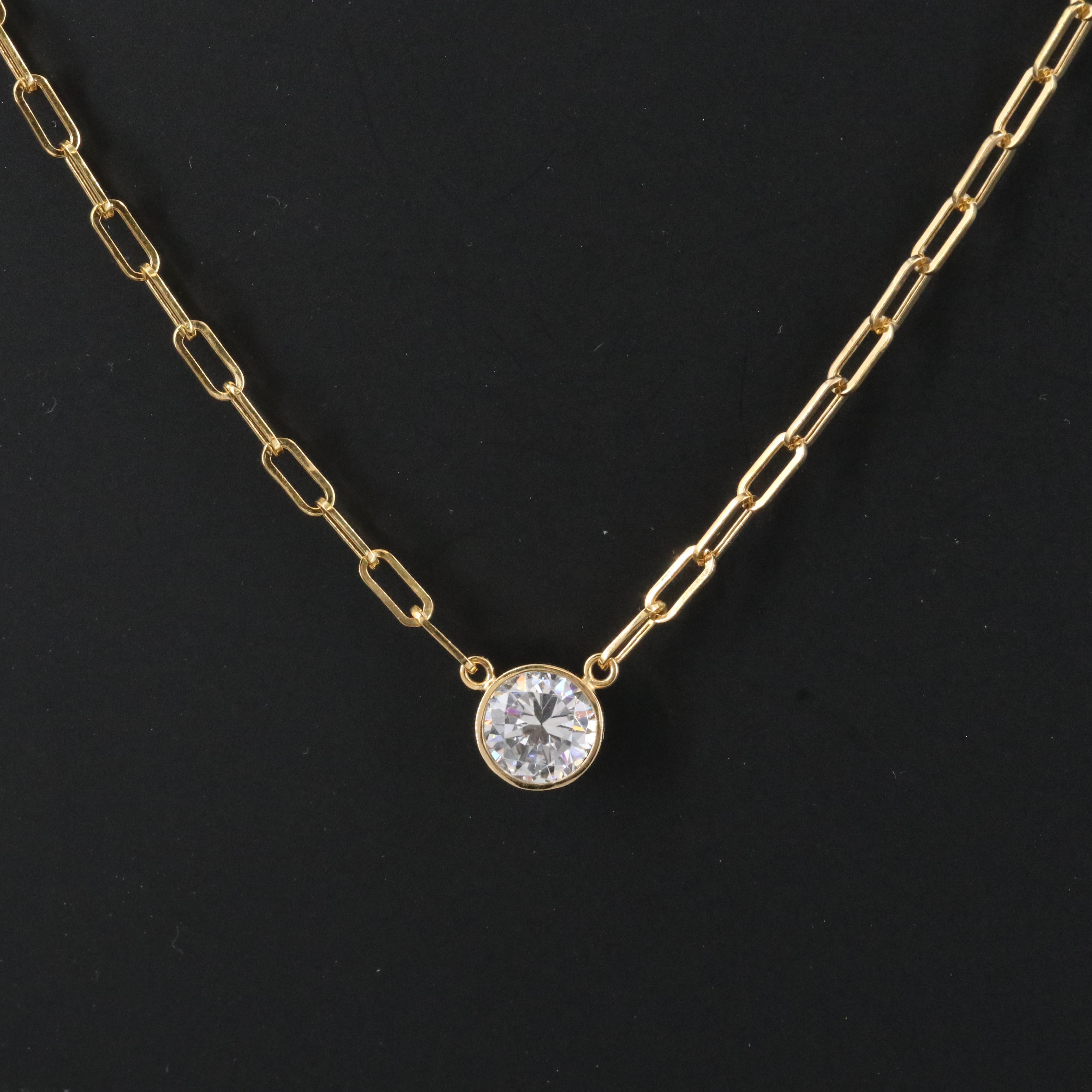 14K 1.34 CT Diamond Solitaire Necklace with GIA Dossier Report | Barnebys