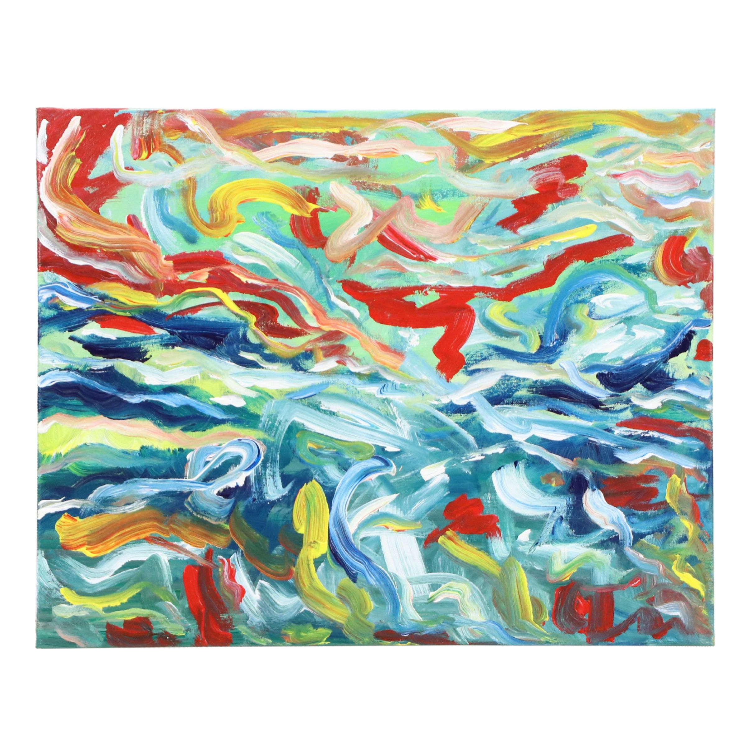 Saul Gefen Modern Expressionist Acrylic Painting, 2025 | Barnebys