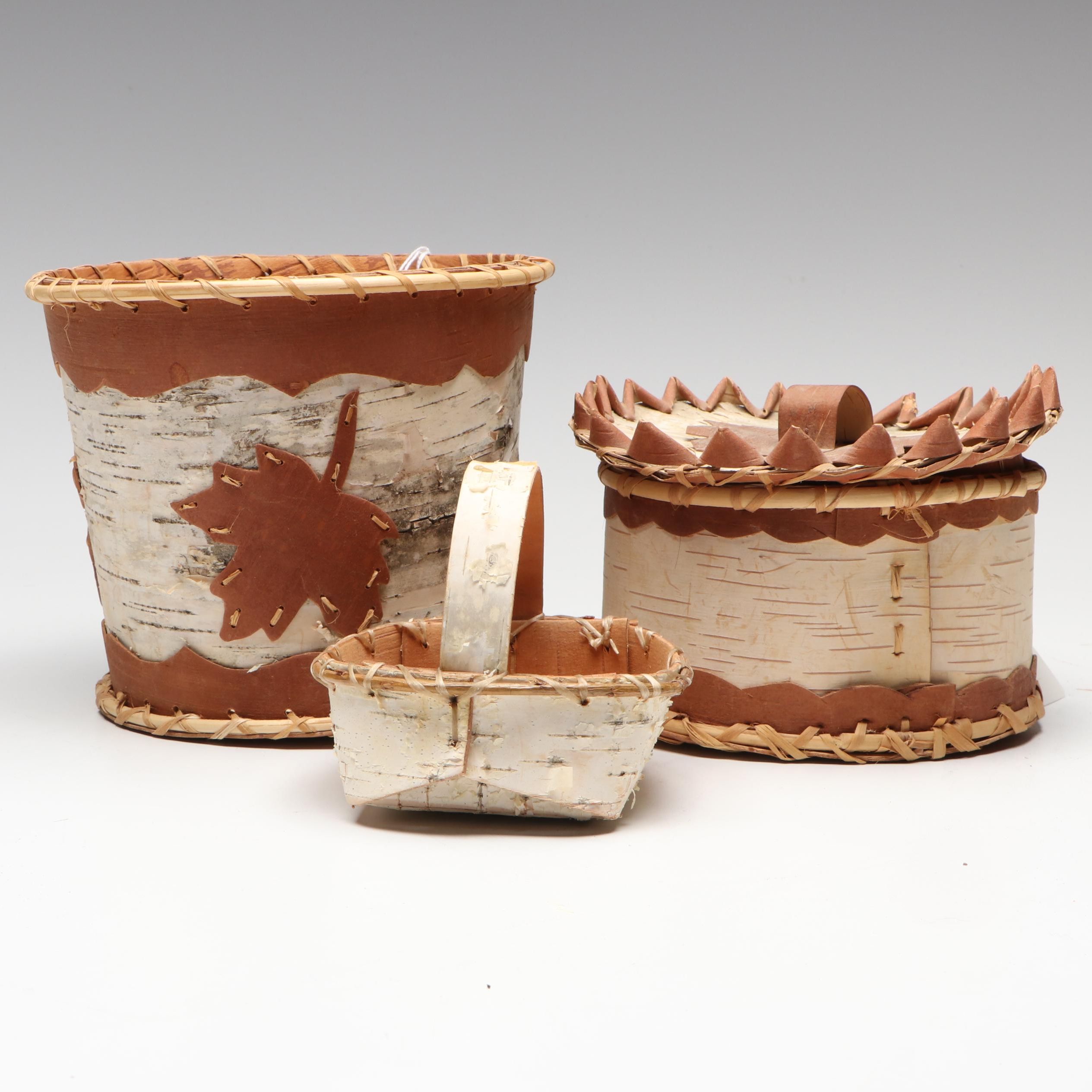 Susan Jackson and Maggie Sam Ojibwe Artisan Crafted Birch Bark Baskets ...