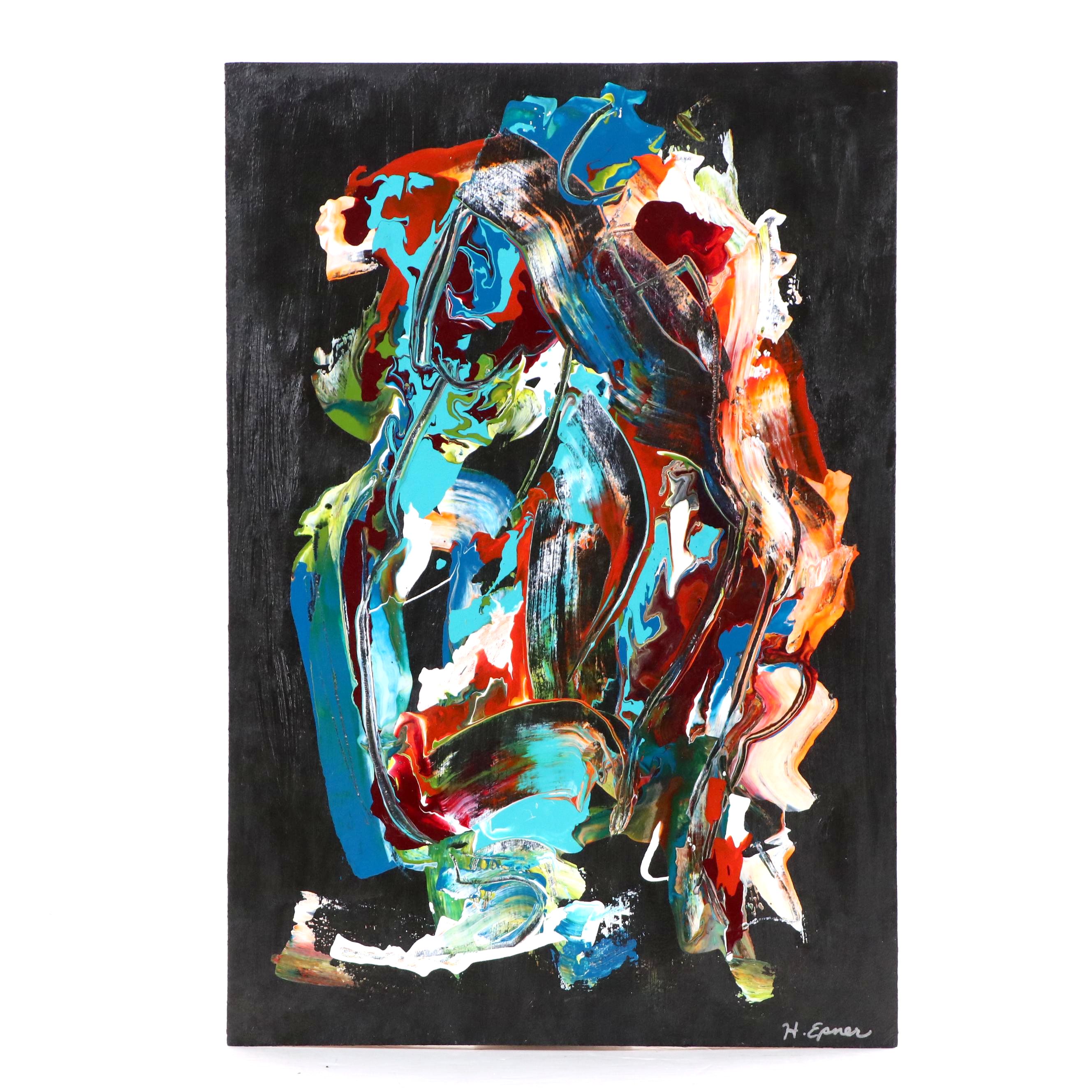 Hilda Epner Abstract Oil Painting, Late 20th Century | Barnebys