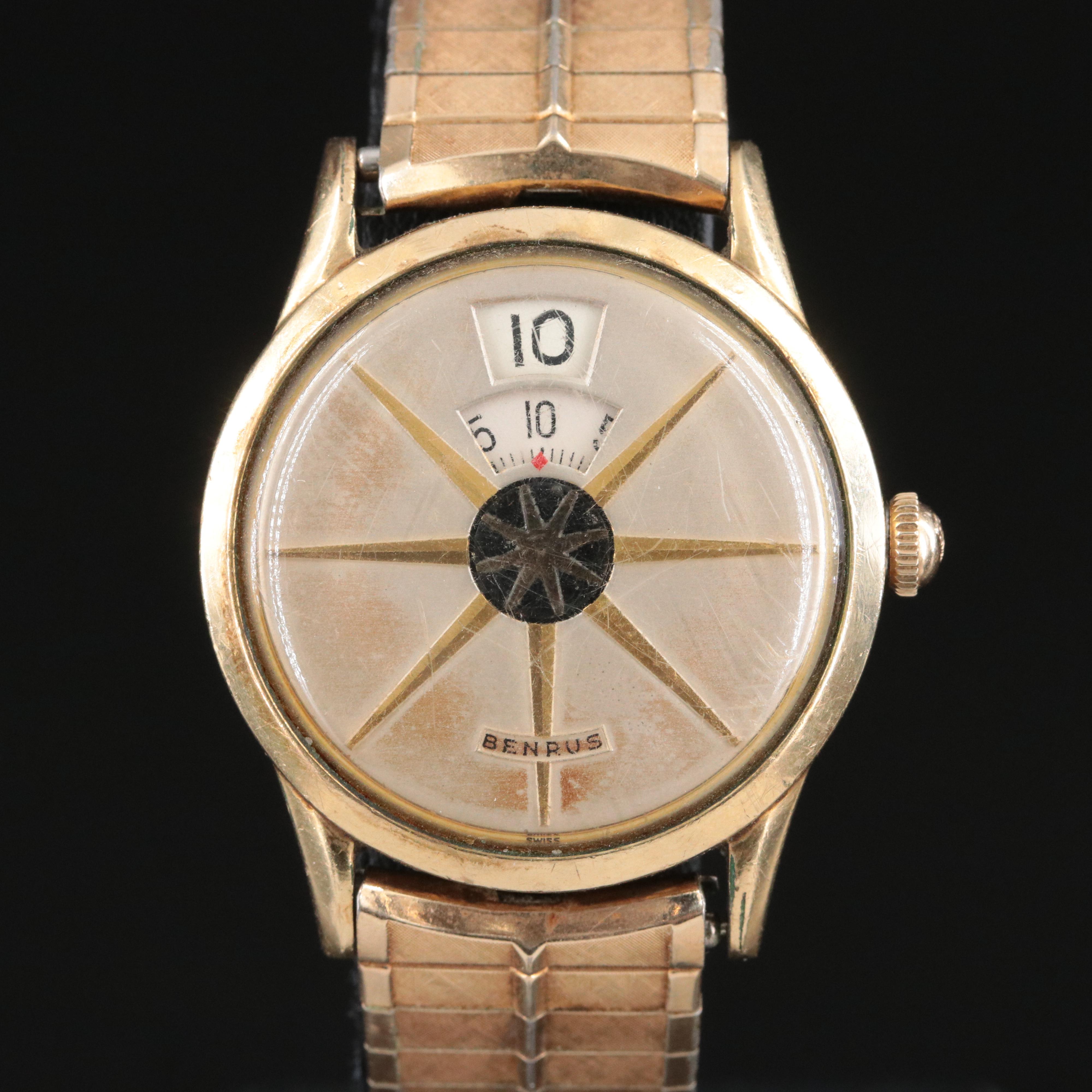 Benrus Dial-O-Rama Jump Hour/Direct Read Watch c.1950s | Barnebys