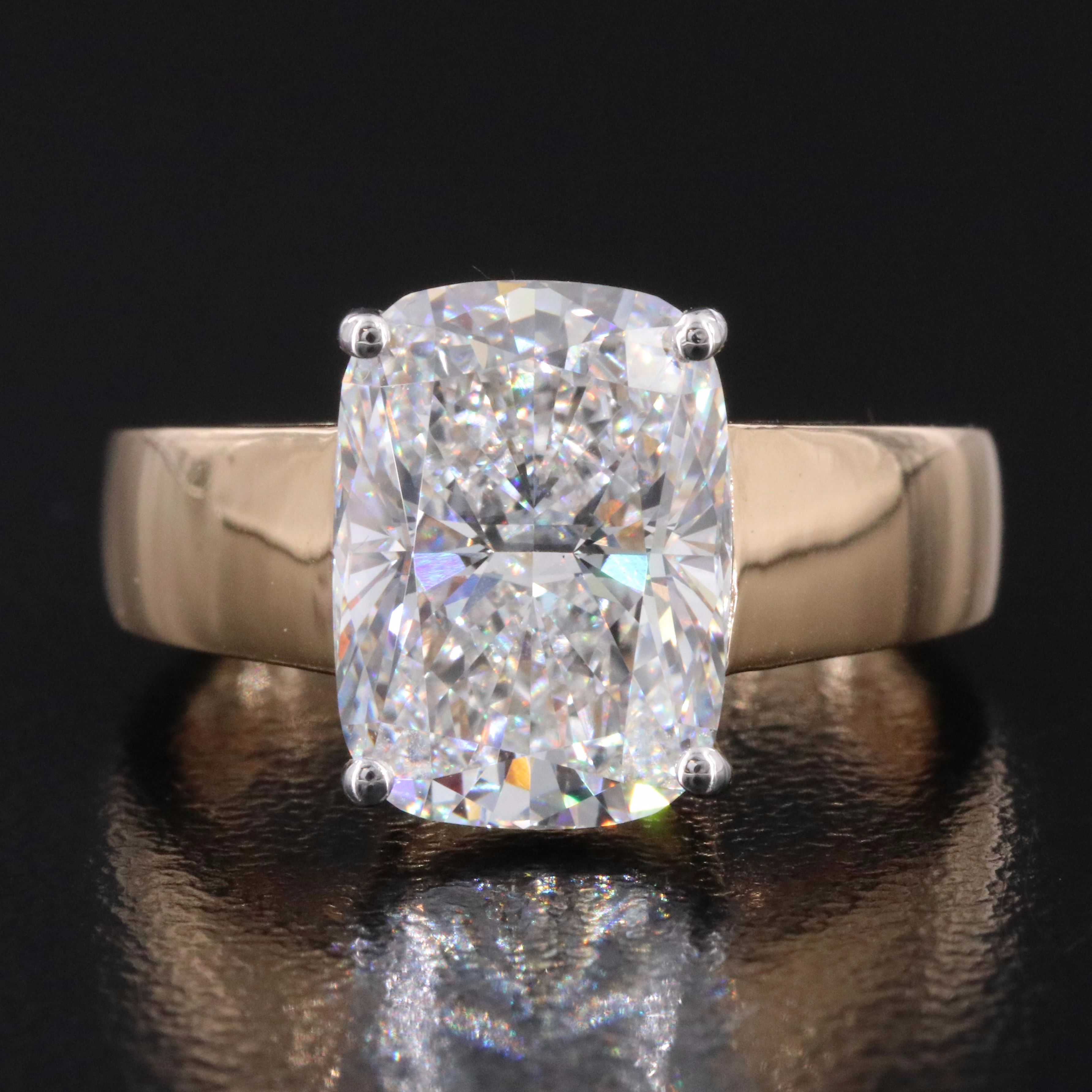 18K 4.10 CT Lab Grown Diamond Solitaire Ring with IGI Report | Barnebys