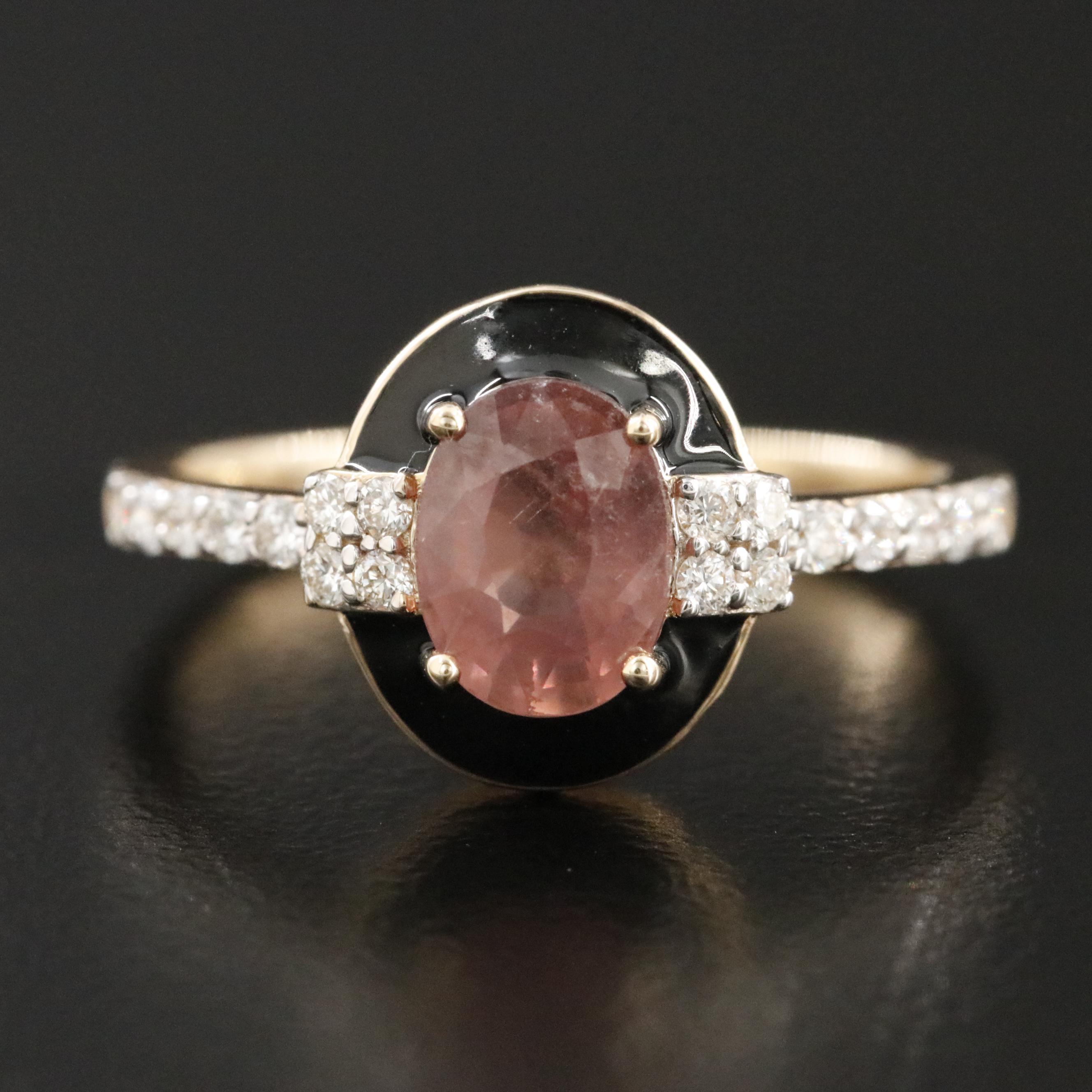 14K 1.30 CT Unheated Pink Sapphire and Diamond Ring with GIA Report ...