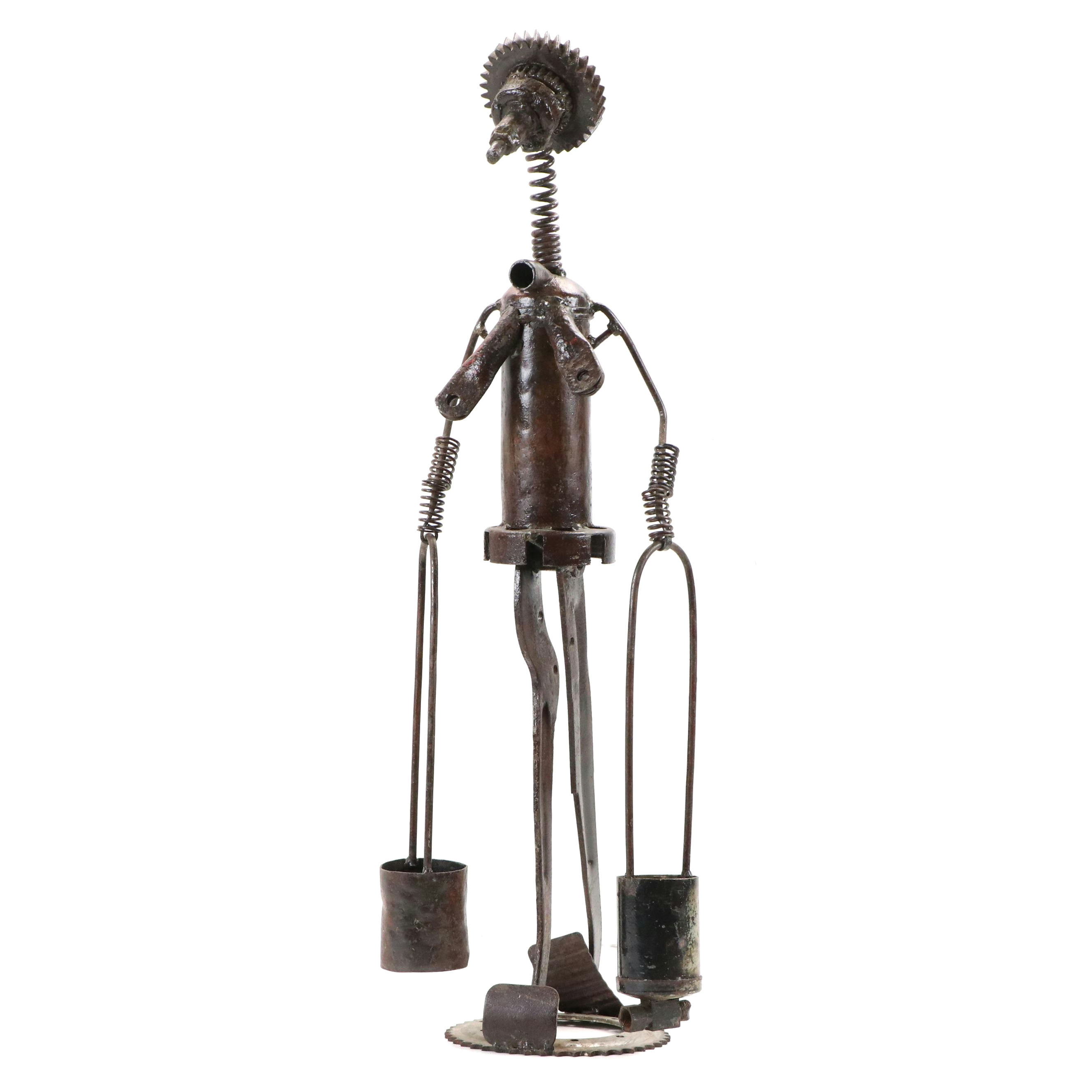 Simonet Biokou Figural Repurposed Scrap Metal Sculpture | Barnebys