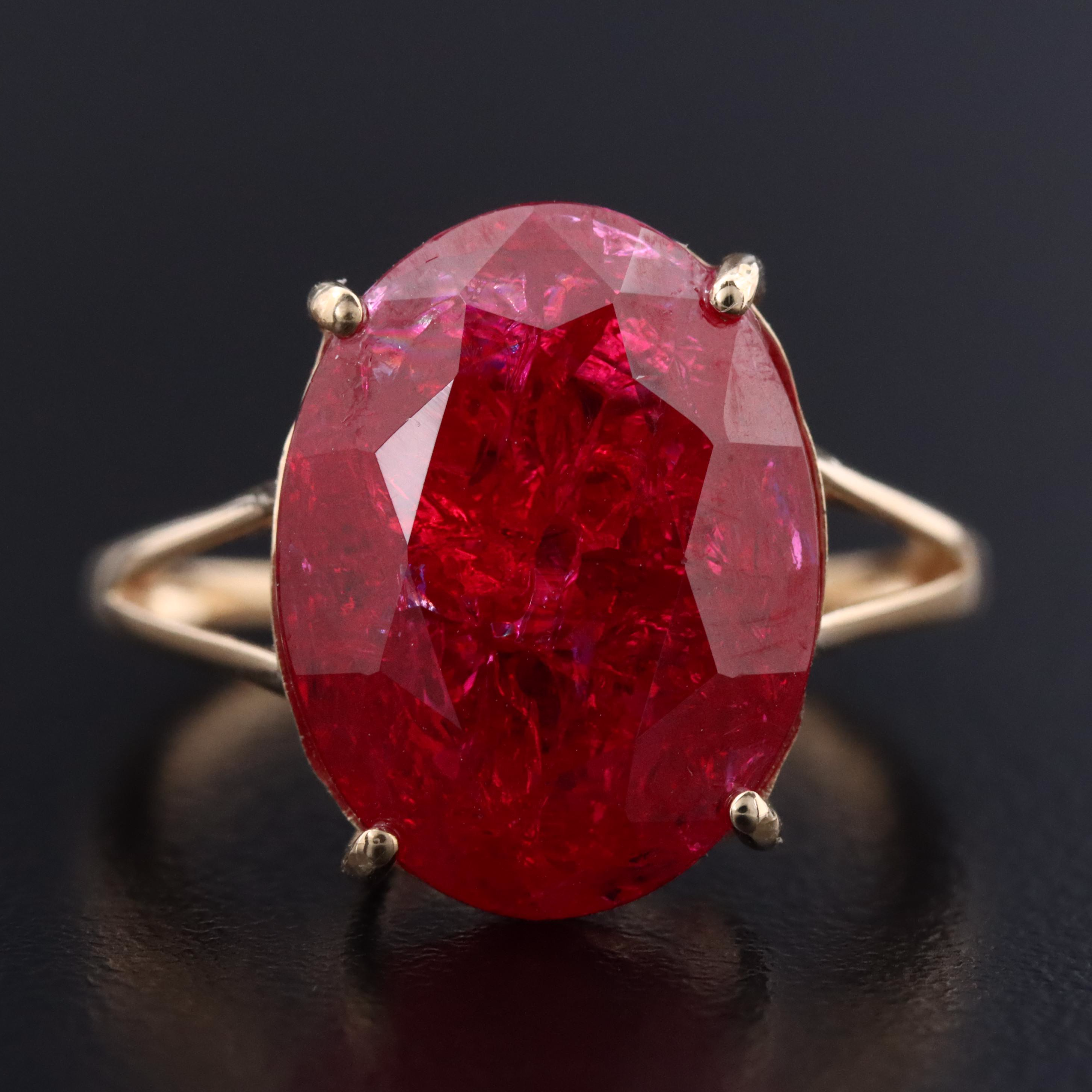 14K 4.56 CT Ruby Ring with IGI Report | Barnebys