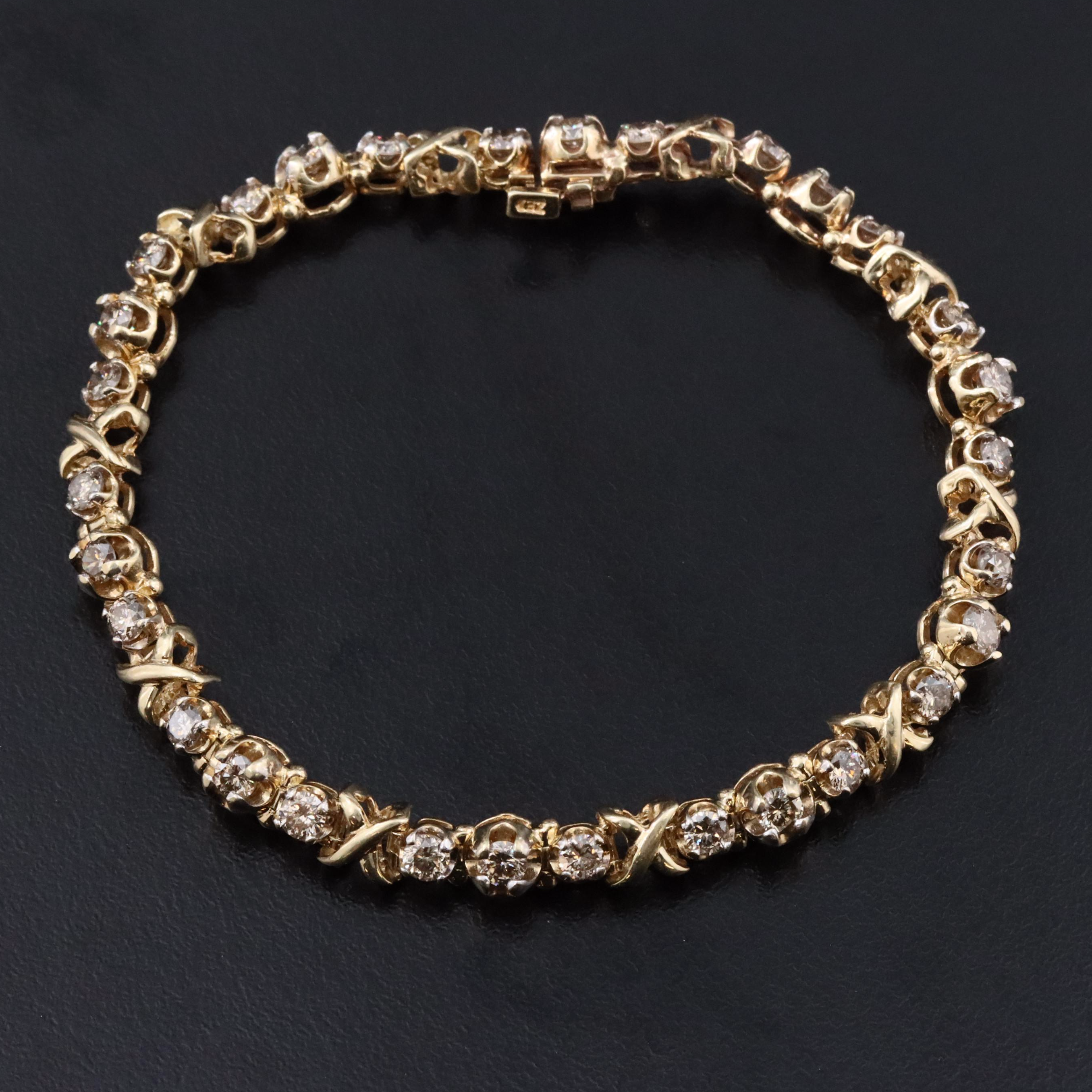10K 4.64 CTW Diamond Bracelet with Fancy Diamonds | Barnebys