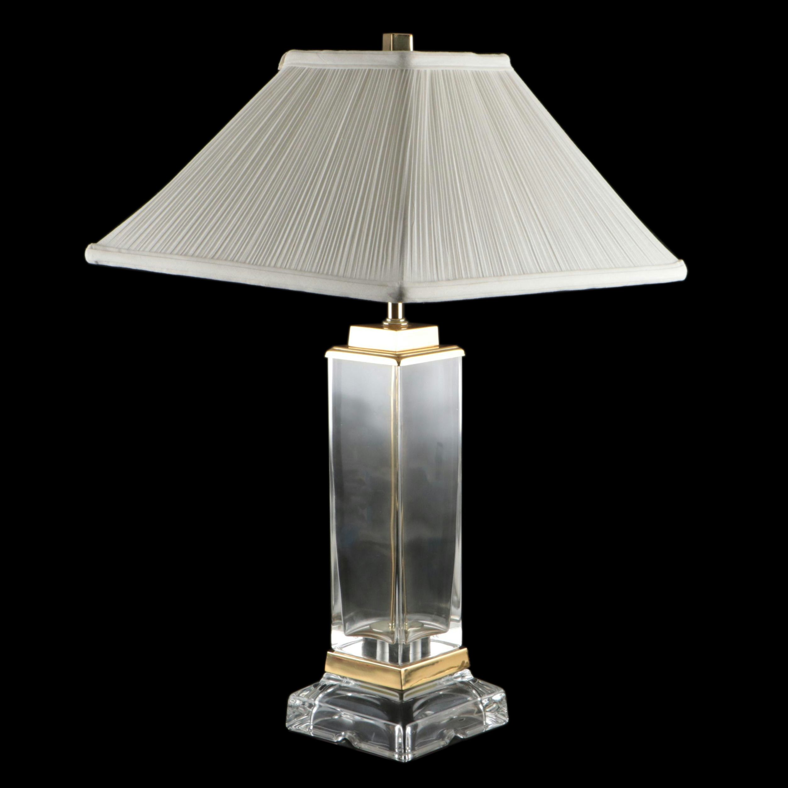 Beth Weissman Blown Glass and Brass Table Lamp with Shade | Barnebys