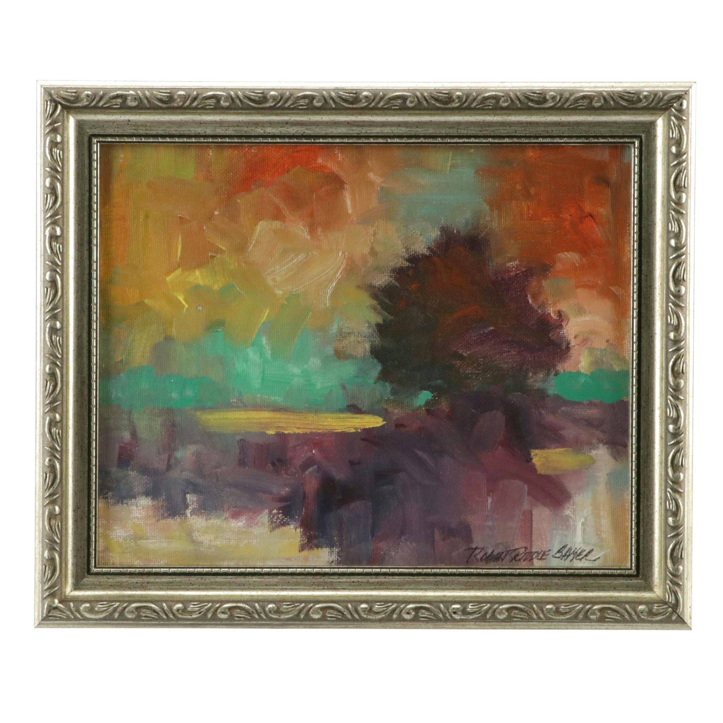 Robert Riddle Baker Landscape Acrylic Painting "The End of Fall," 2025 ...