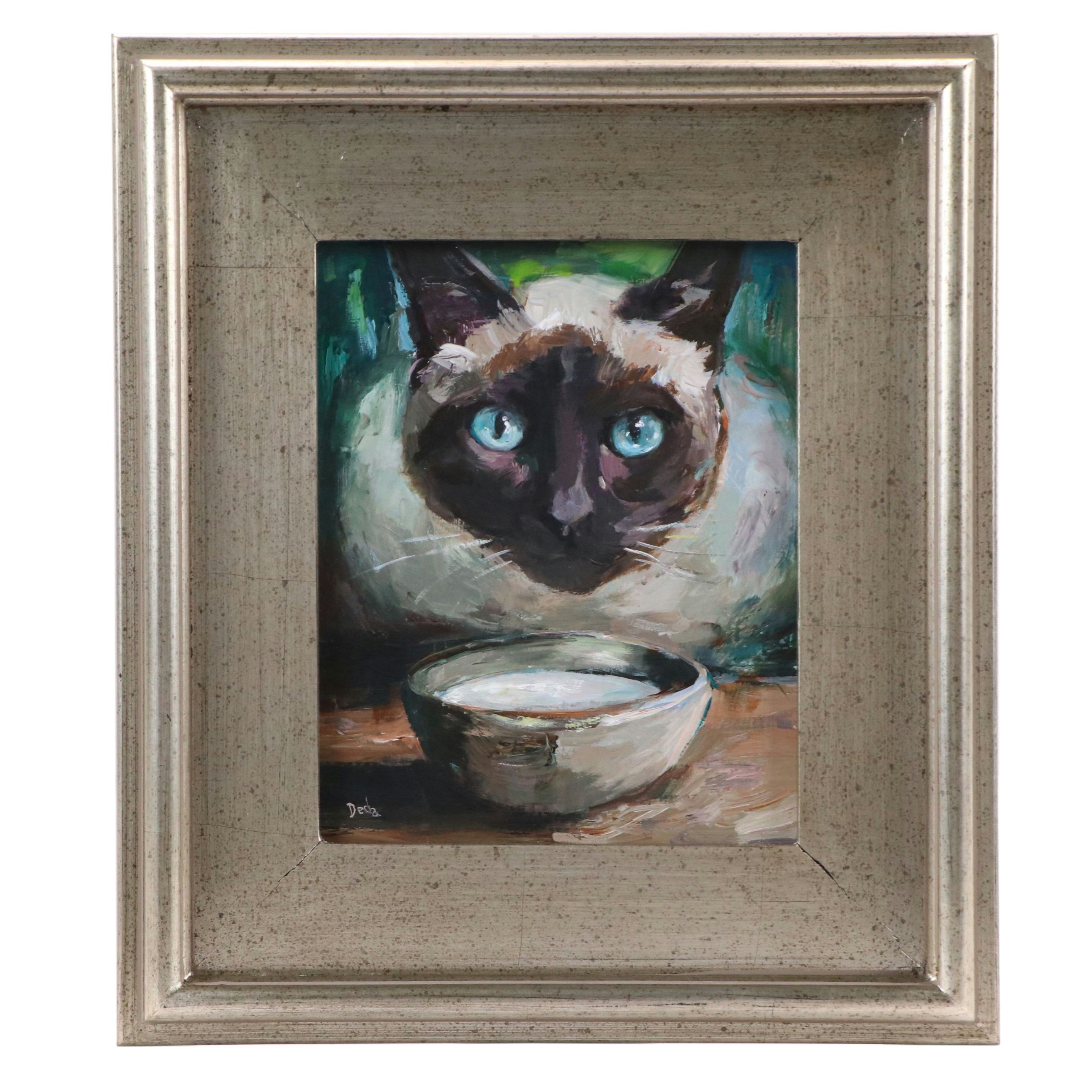 Adam Deda Oil Painting "The Milk Guardian," 2025 | Barnebys