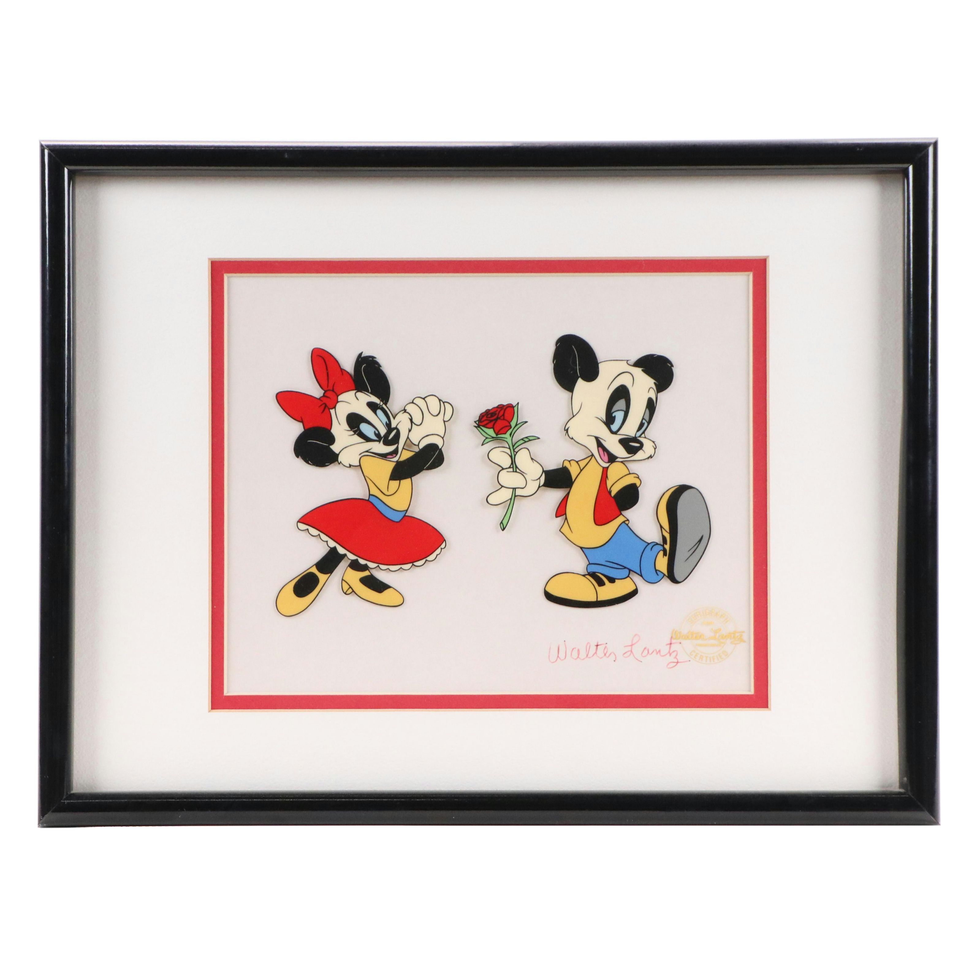 Walter Lantz Signed Sericel of Andy and Miranda Panda "Flower Power ...
