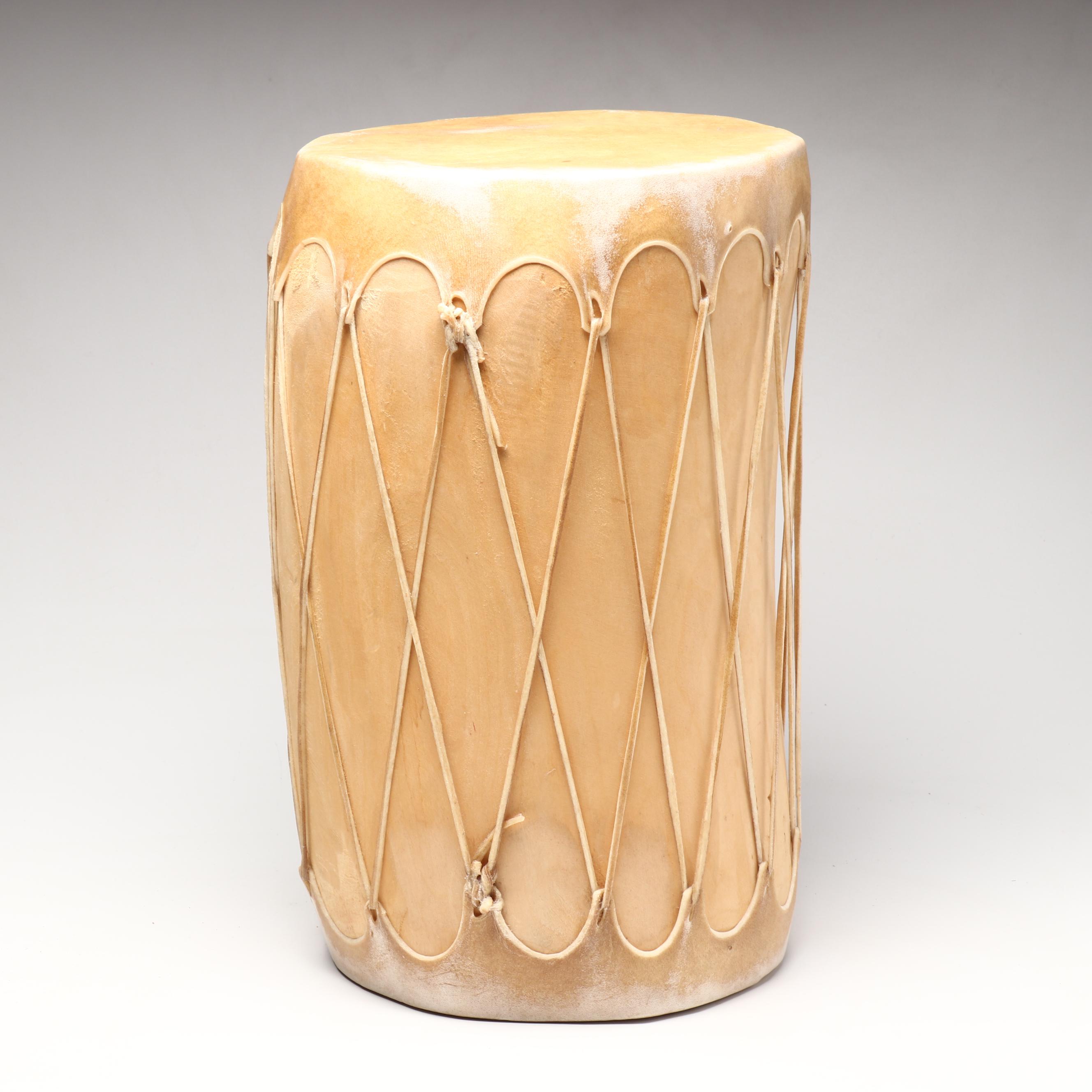 Southwest Native American Two-Sided Hide Taos Drum | Barnebys