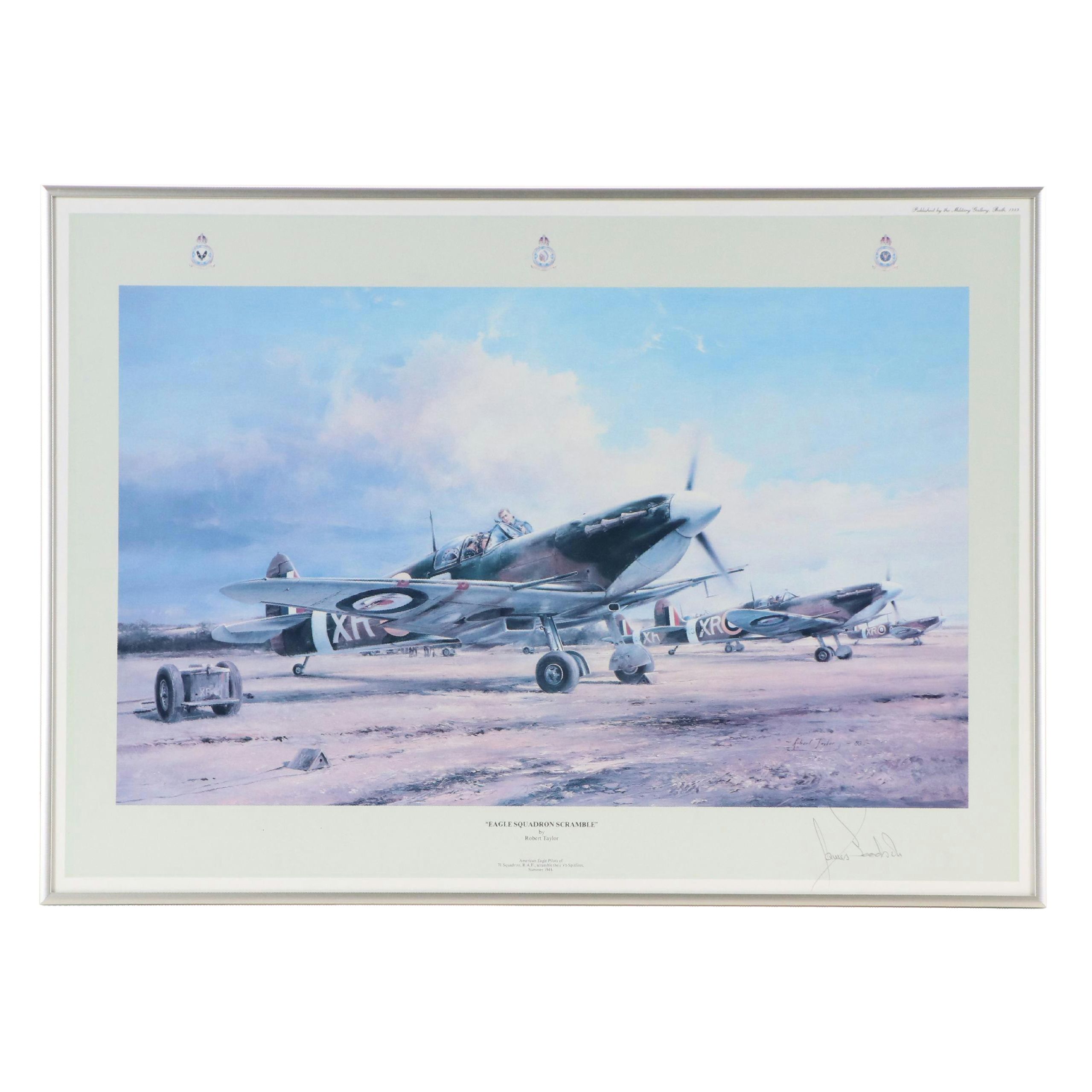 Offset Lithograph After Robert Taylor "Eagle Squadron Scramble," 1983 ...