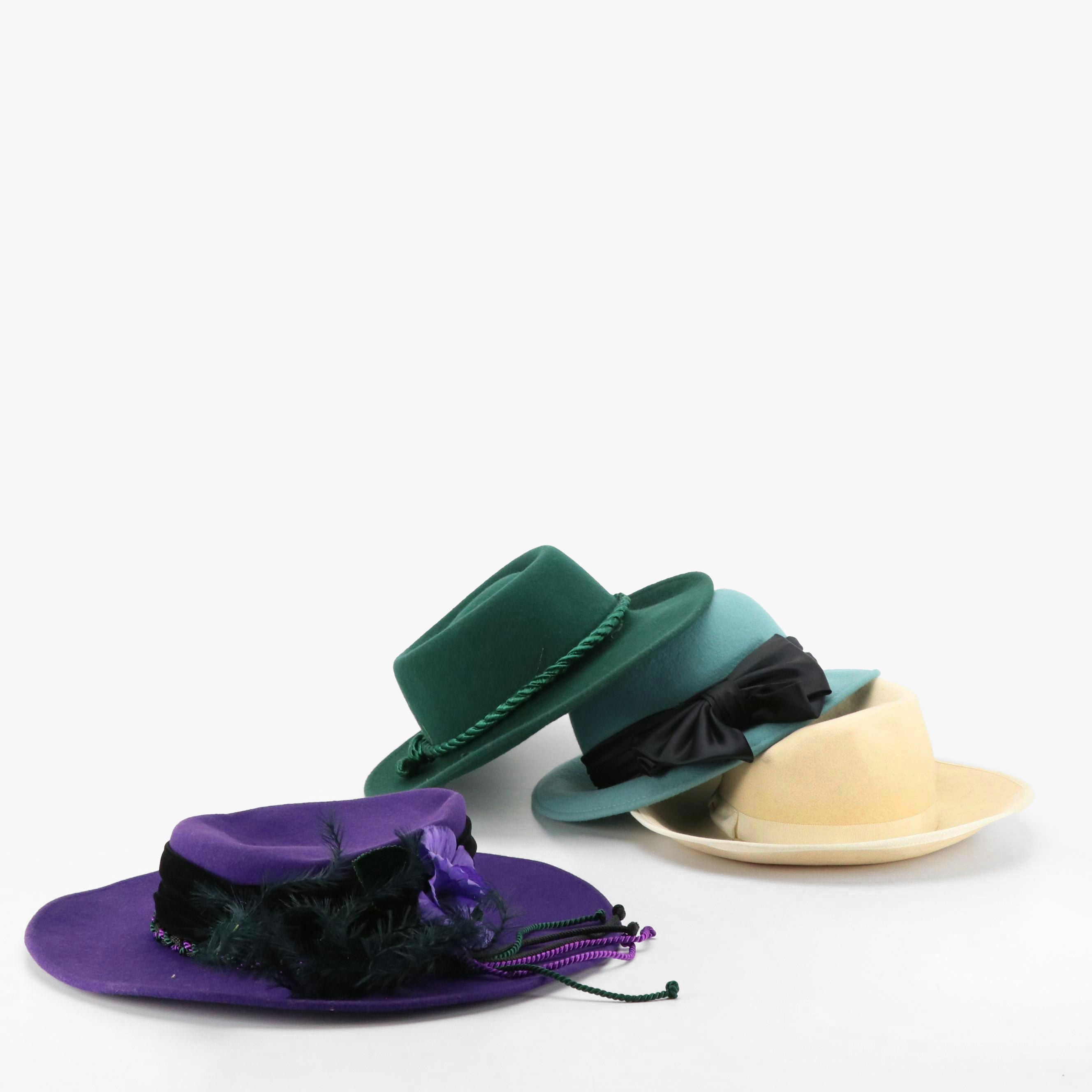 Georgi Vintage Violet Wool Embellished Hat, Lady Stetson, and More Felt ...