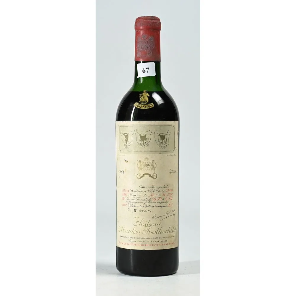 1 Btle Château MOUTON ROTHSCHILD, 1964 (Nice label, high shoulder level ...