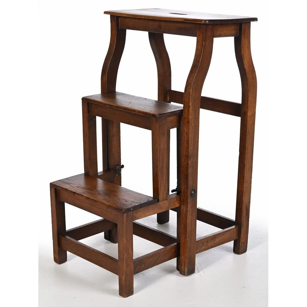 3-step folding stool in natural wood. H.72 W.41 D.23. | Barnebys