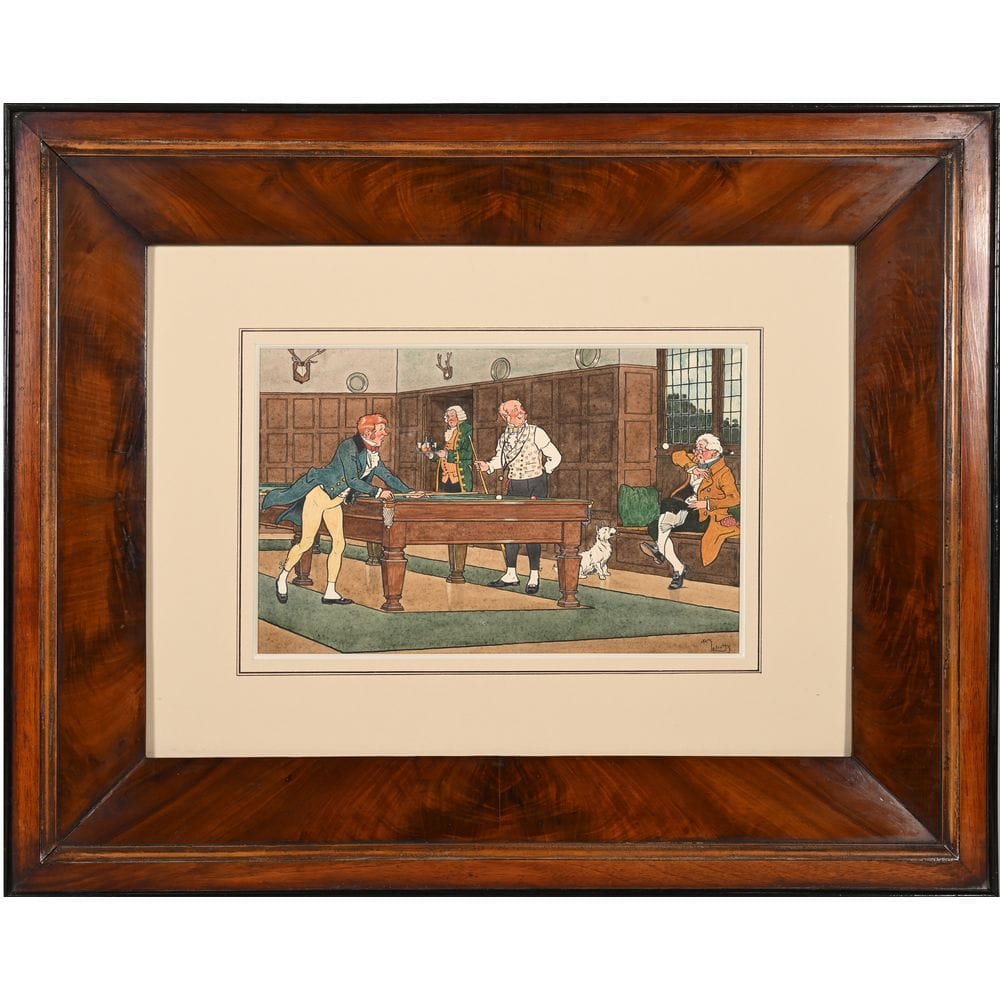 HARRY ELIOTT. (1882-1959). "The Billiard Game 1... | Watercolours: bids ...