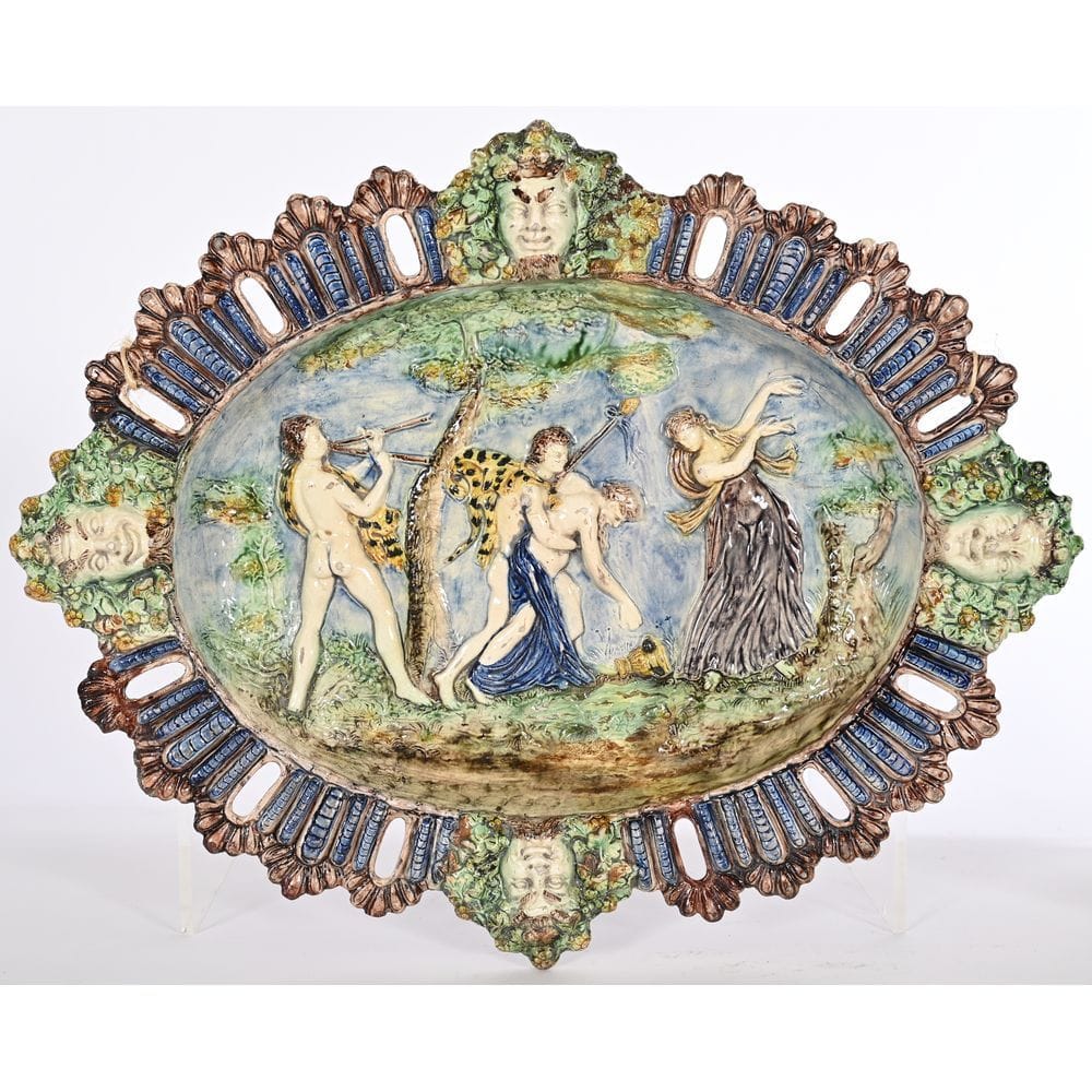 PALISSY Bernard (in the taste of). Oval dish decora... | Ceramics: bids ...
