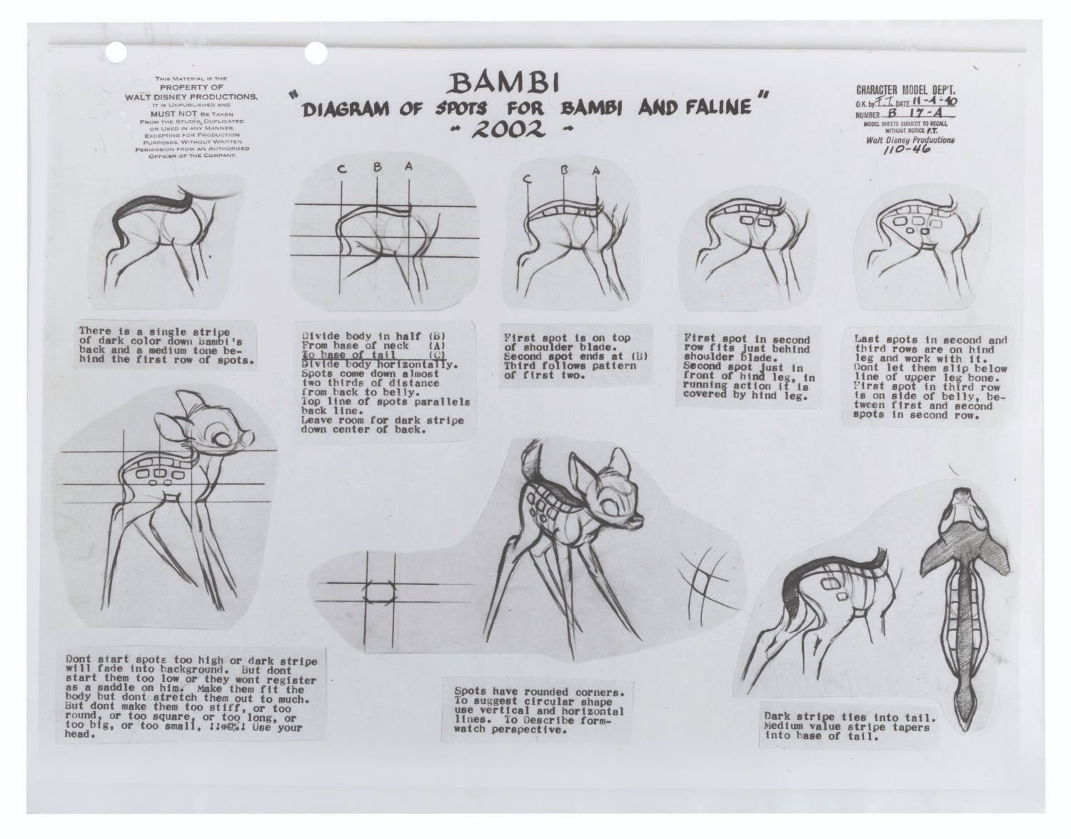 A "Bambi" Model Sheet. | Barnebys