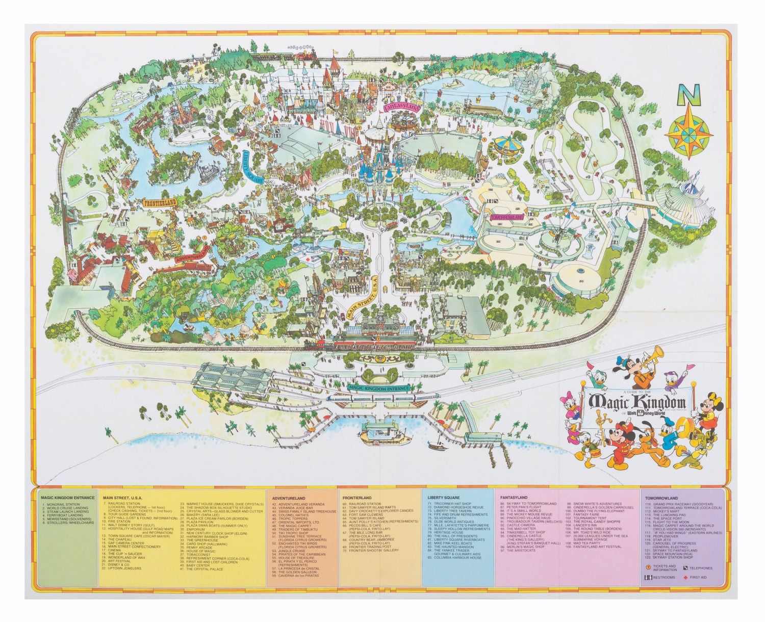 A 1975 Walt Disney World Magic Kingdom Souvenir Map. | Barnebys