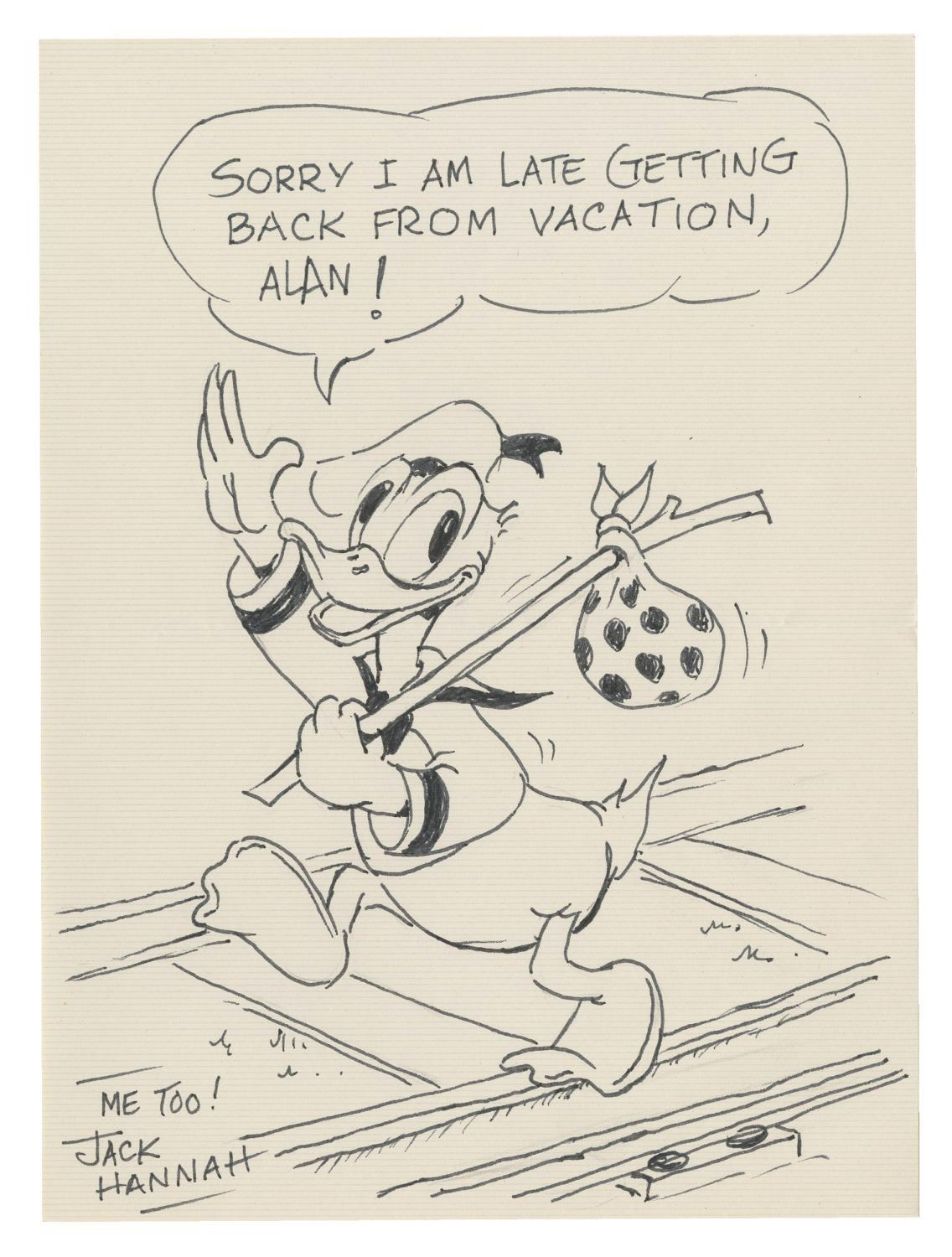 An Original Donald Duck Drawing by Jack Hannah. | Barnebys