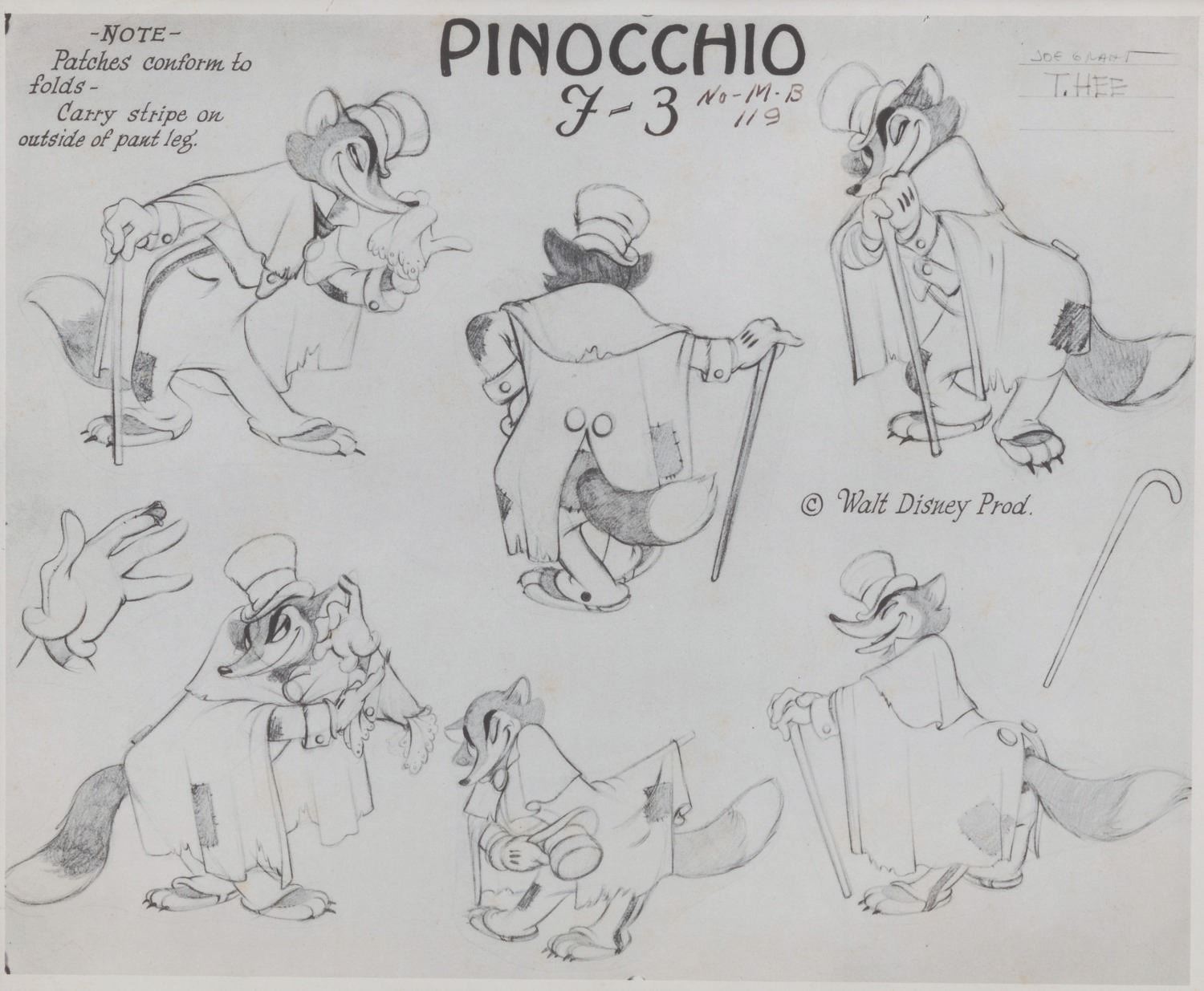 A "Pinocchio" Honest John Model Sheet. | Barnebys