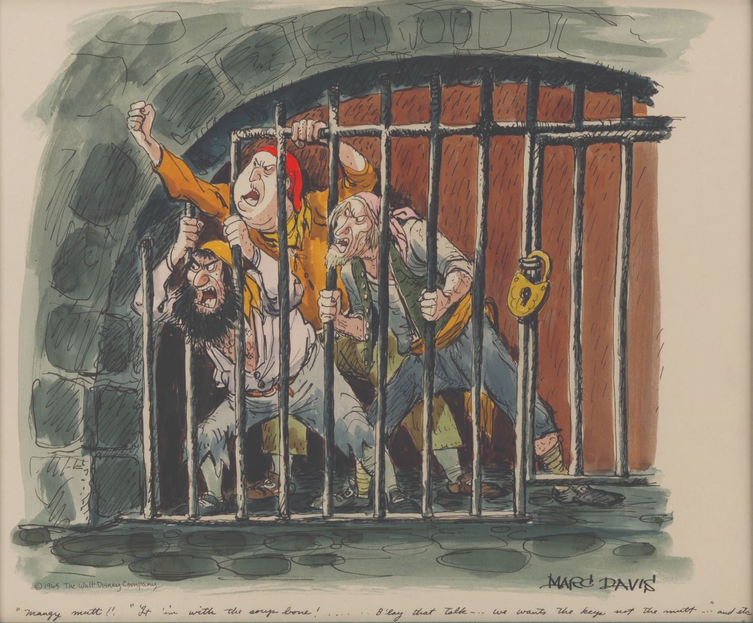 An Original Marc Davis Pirates of the Caribbean Concept Painting ...