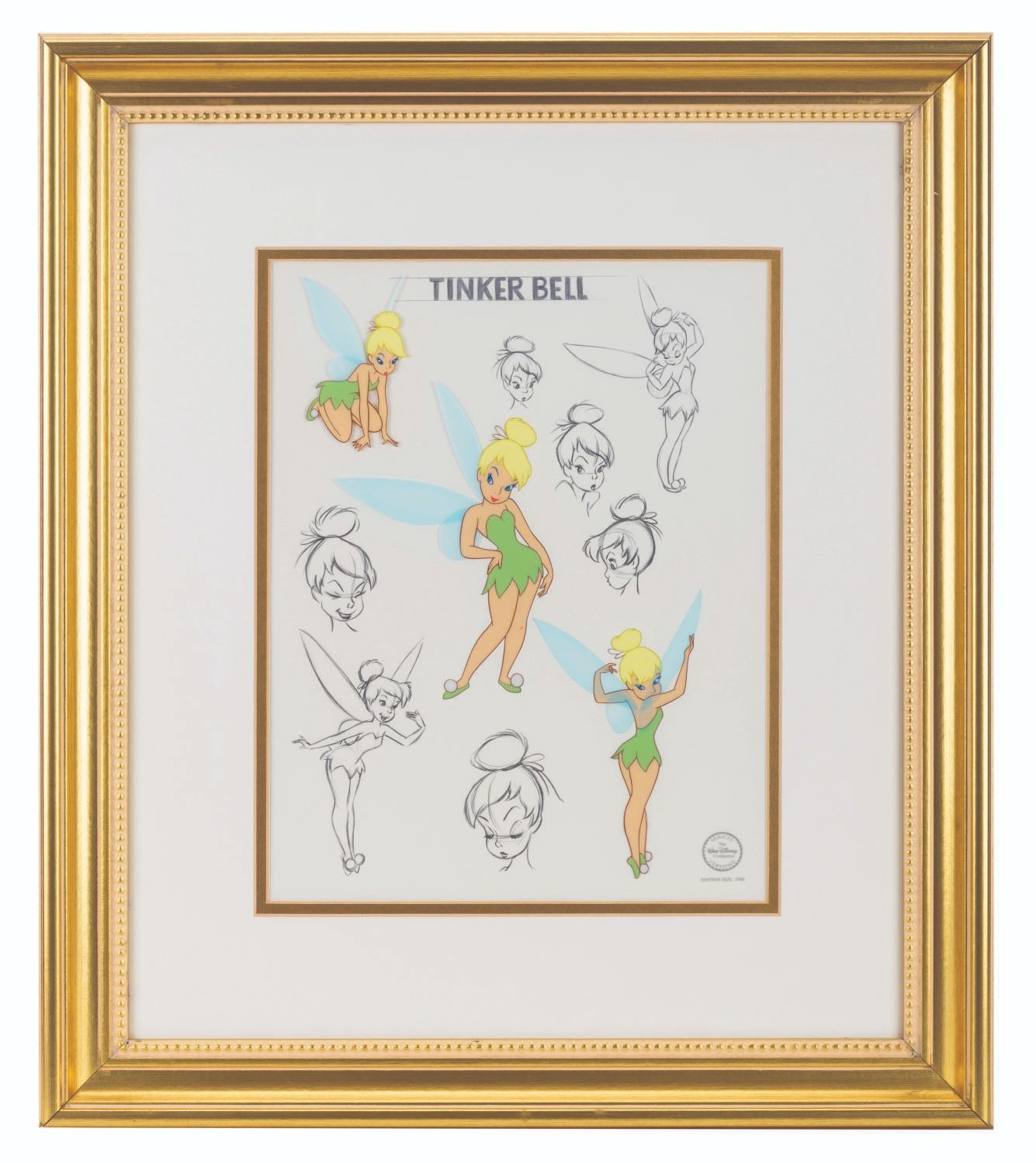 A Tinker Bell “Pixie Poses" Model Sheet Sericel. | Barnebys