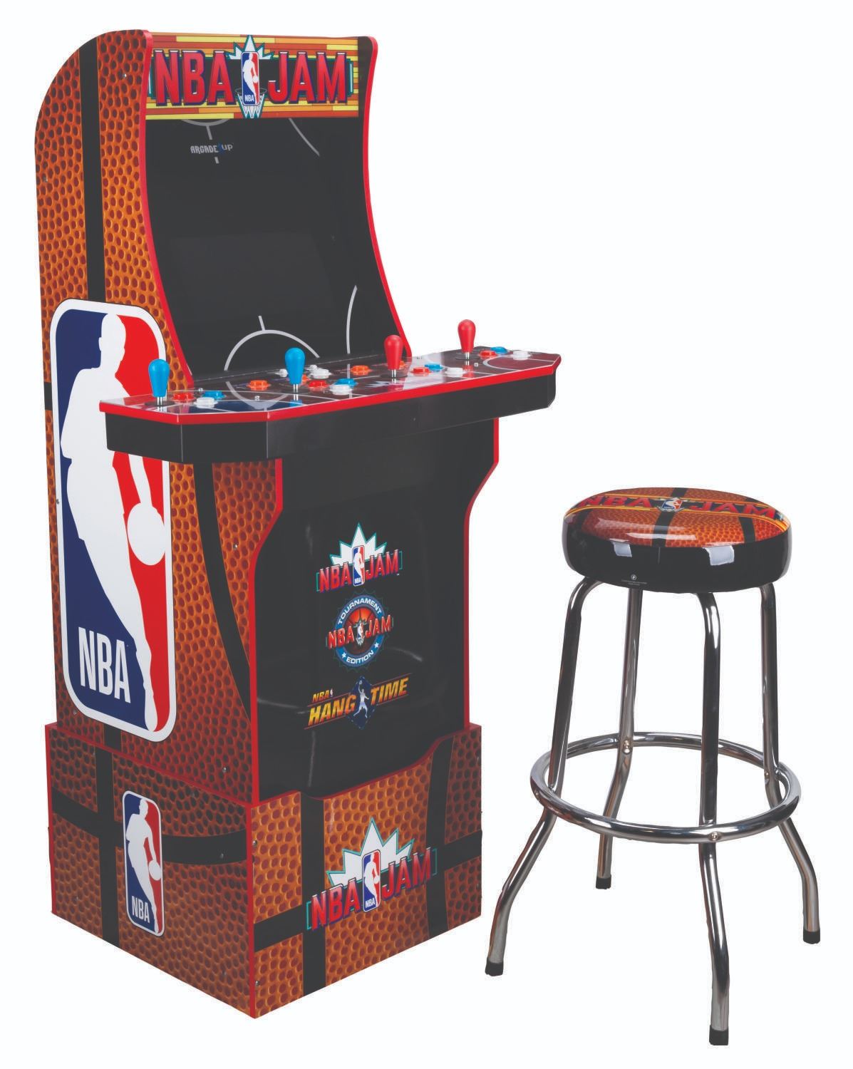 An Arcade1Up NBA Jam Arcade Cabinet and Stool. | Barnebys