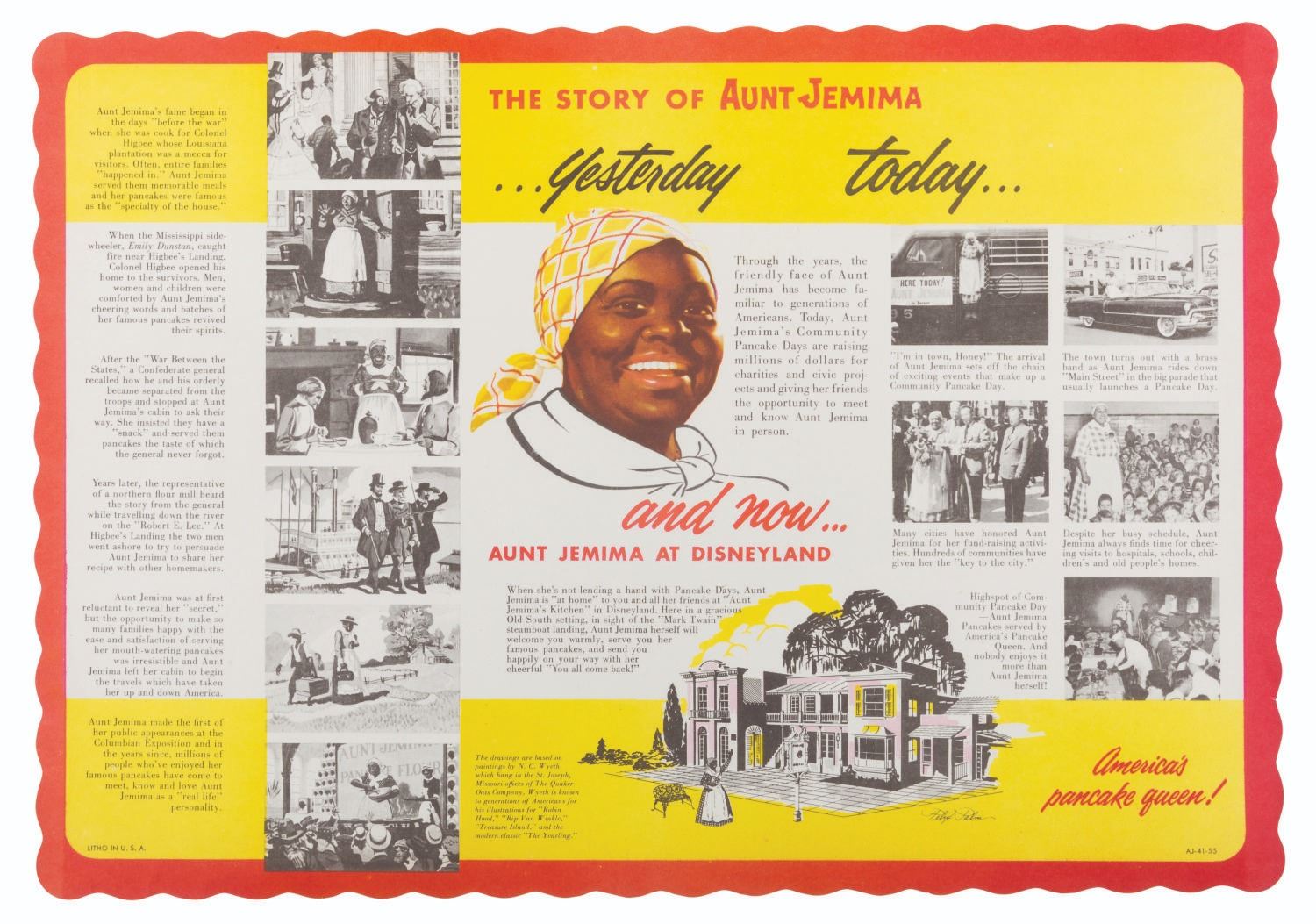 A Disneyland Aunt Jemima's Kitchen Placemat. | Barnebys