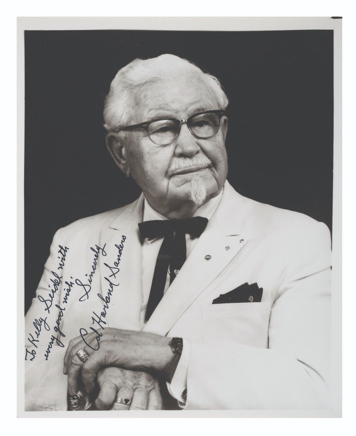 A Kentucky Fried Chicken Founder Colonel Sanders Signed Photo. | Barnebys