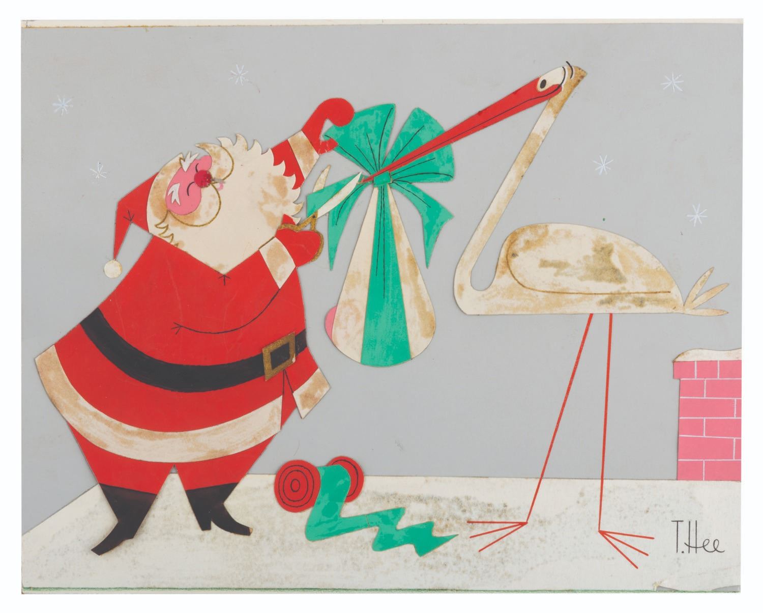 An Original T. Hee Christmas Card Design. | Barnebys
