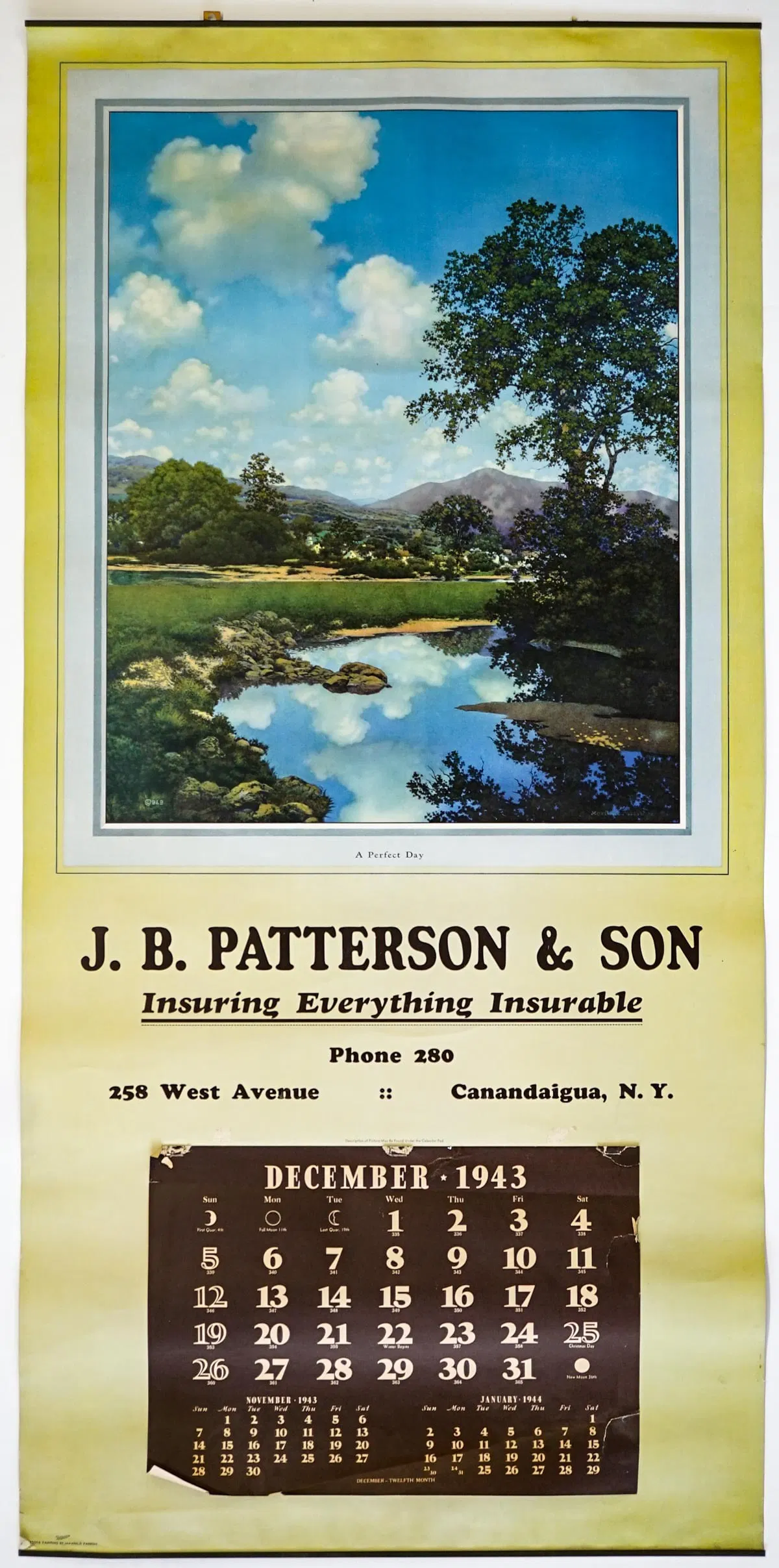 1943 Maxfield Parrish Lg Calendar [A Perfect Day] | Barnebys