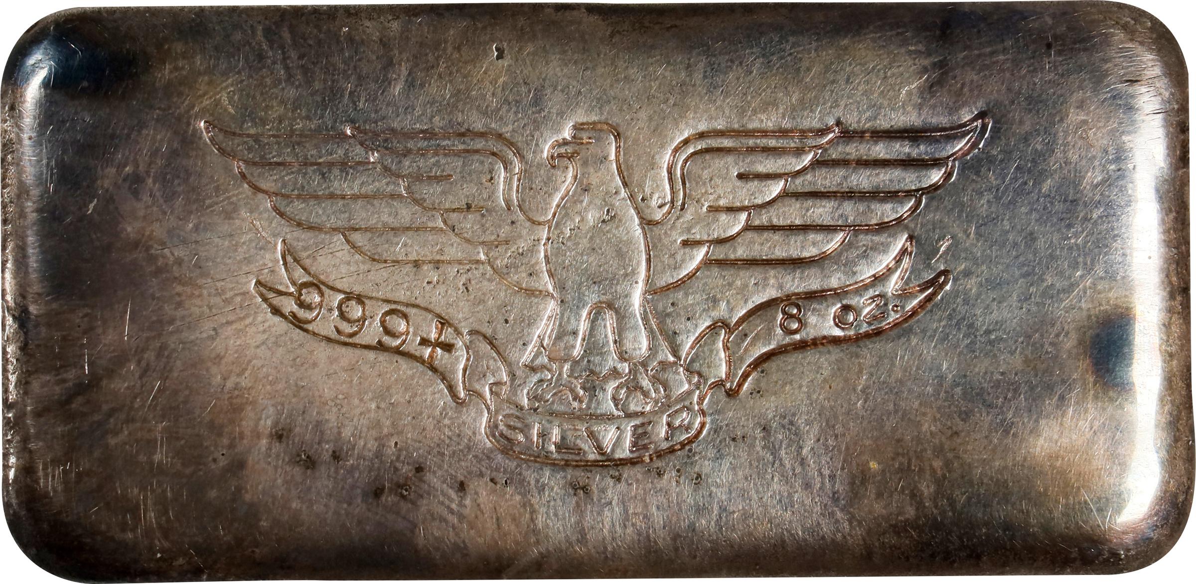 (8 oz, 248.832 g ASW). W.H. Foster 8 oz Silver Ingot. | Barnebys