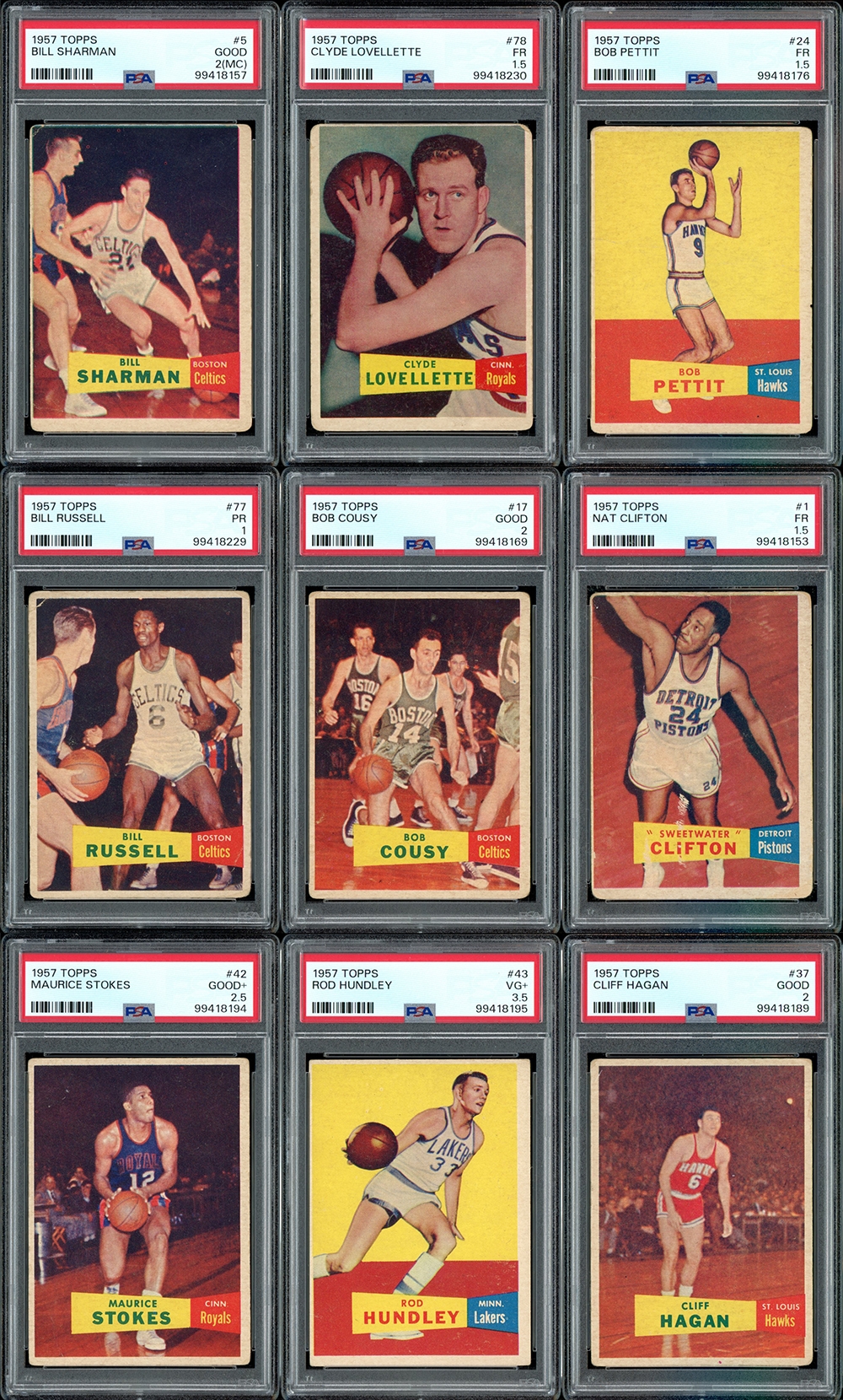 1957 Topps Basketball Complete Set Completely PSA Graded | Barnebys