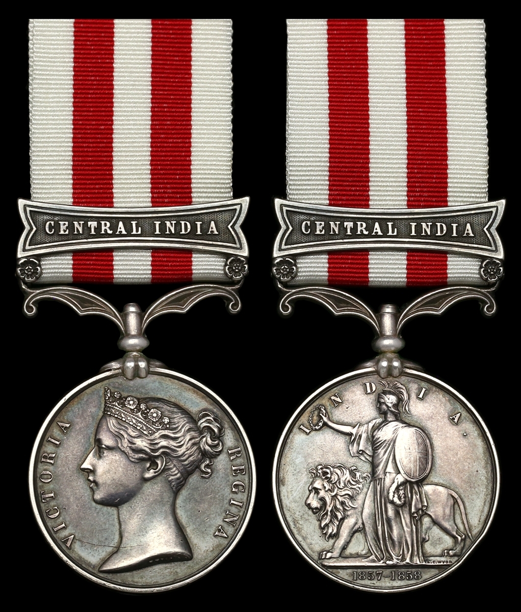 Indian Mutiny 1857-59, 1 clasp, Central India (Lieut. D. M. M. Inge ...