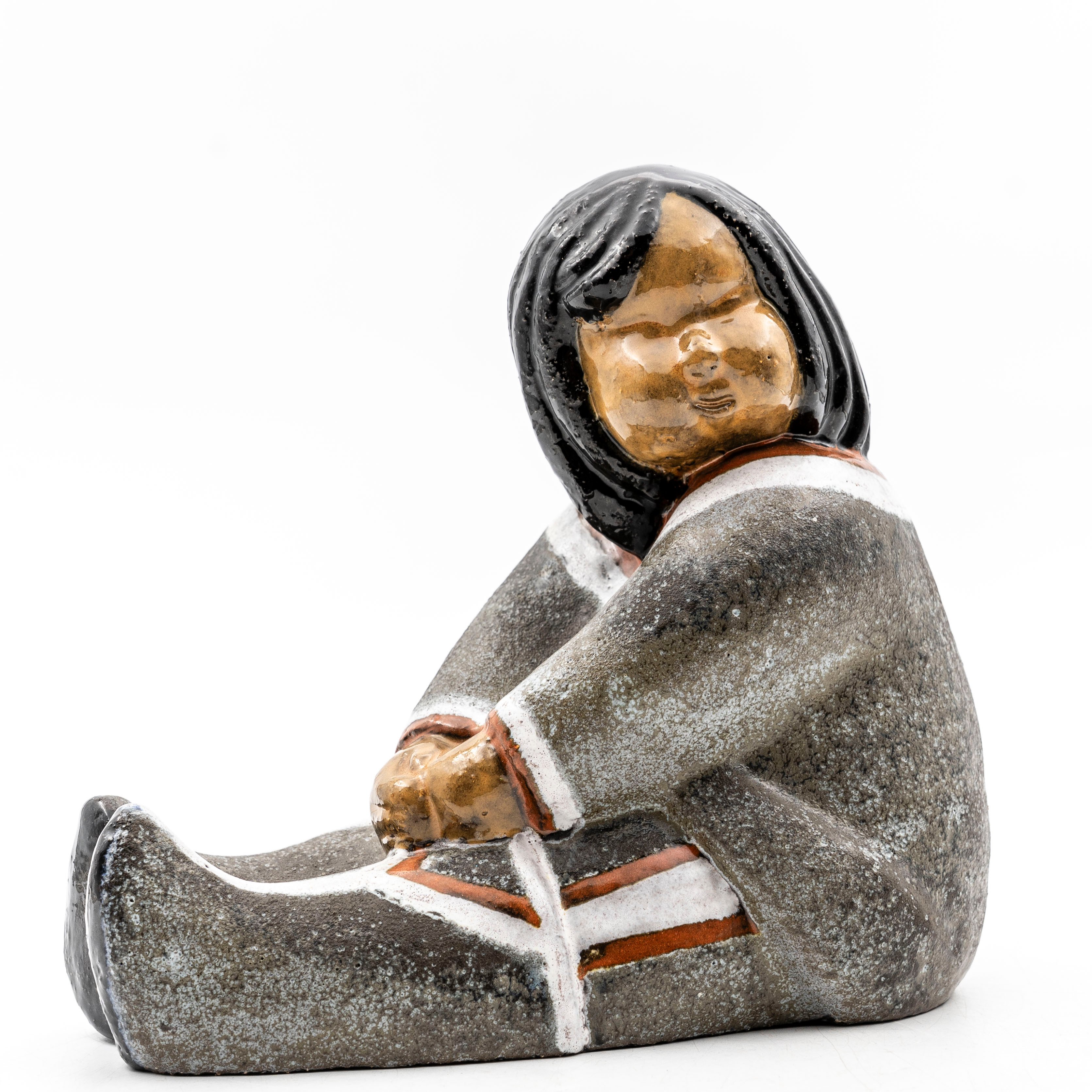 VICKE LINDSTRAND. Figurin, Stengods, "Eskimå", Upsala-Ekeby, 1900-tal ...